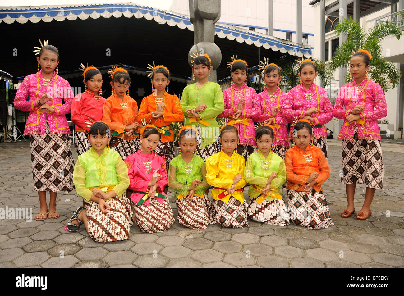 Students at a student performance of a traditional Javanese dance ...