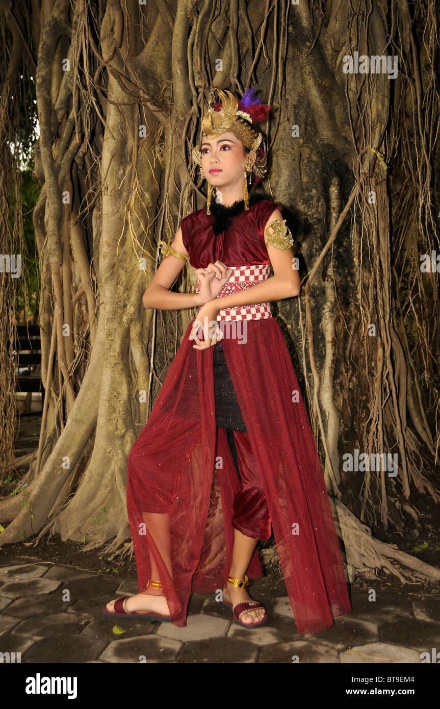 Student at a student performance of a traditional Javanese dance ...