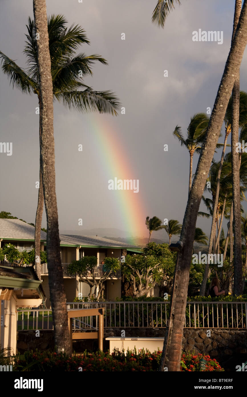 Rainbow over Maui Stock Photo - Alamy