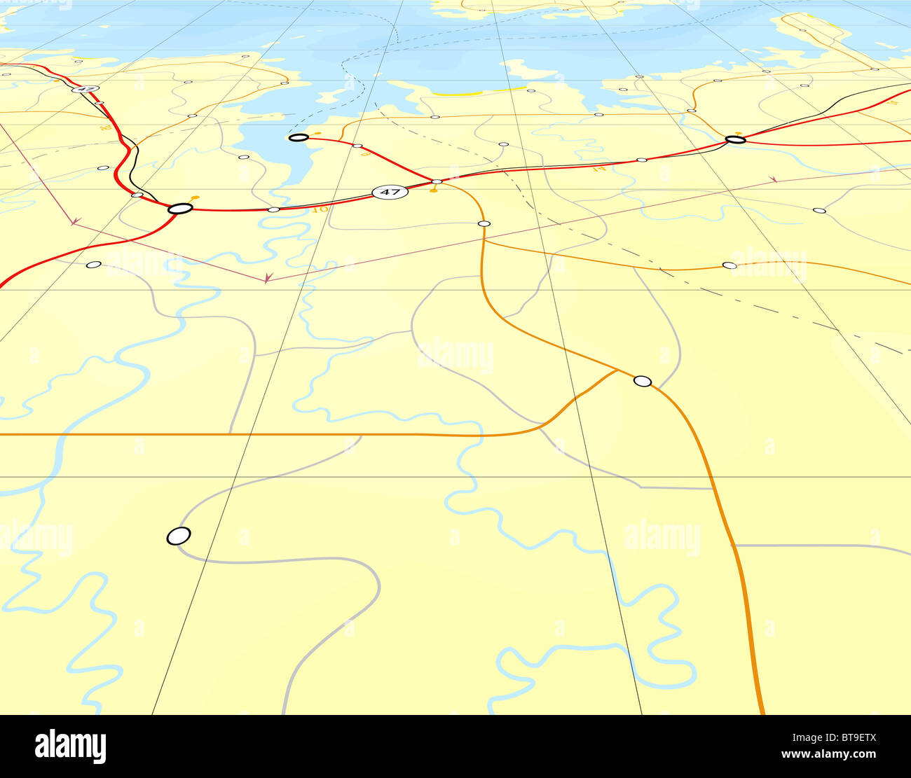 Map of a sea route hi-res stock photography and images - Alamy