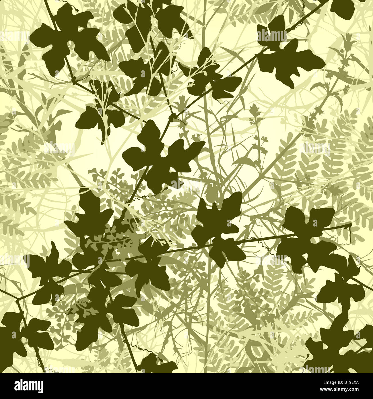 Illustrated seamless tile of tangled plants Stock Photo - Alamy