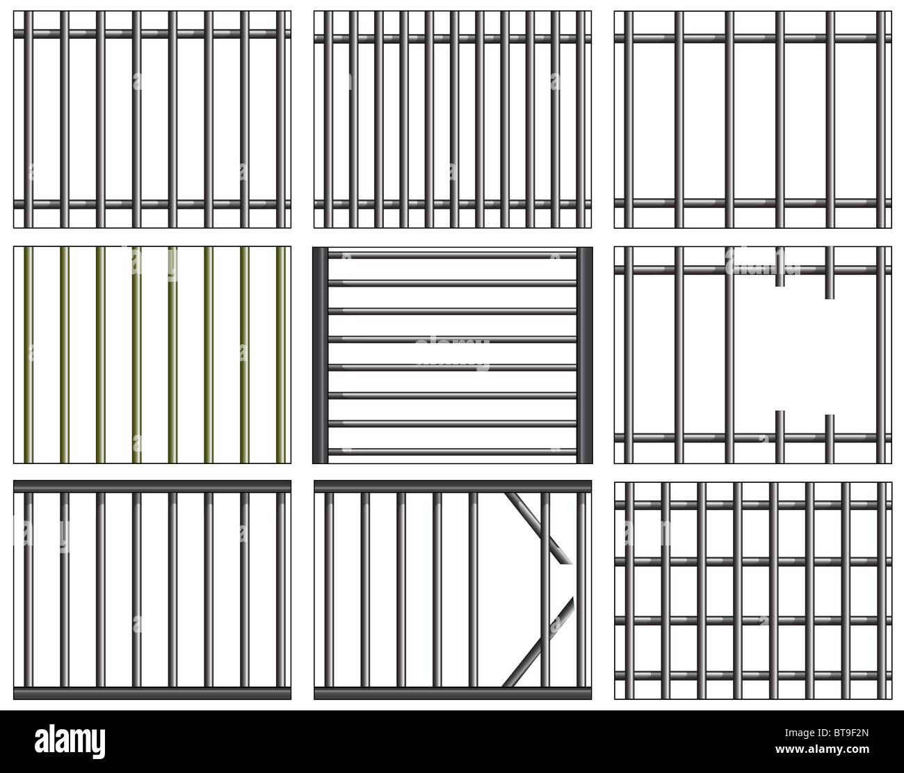 Various illustrated designs of prison bars and grills Stock Photo - Alamy