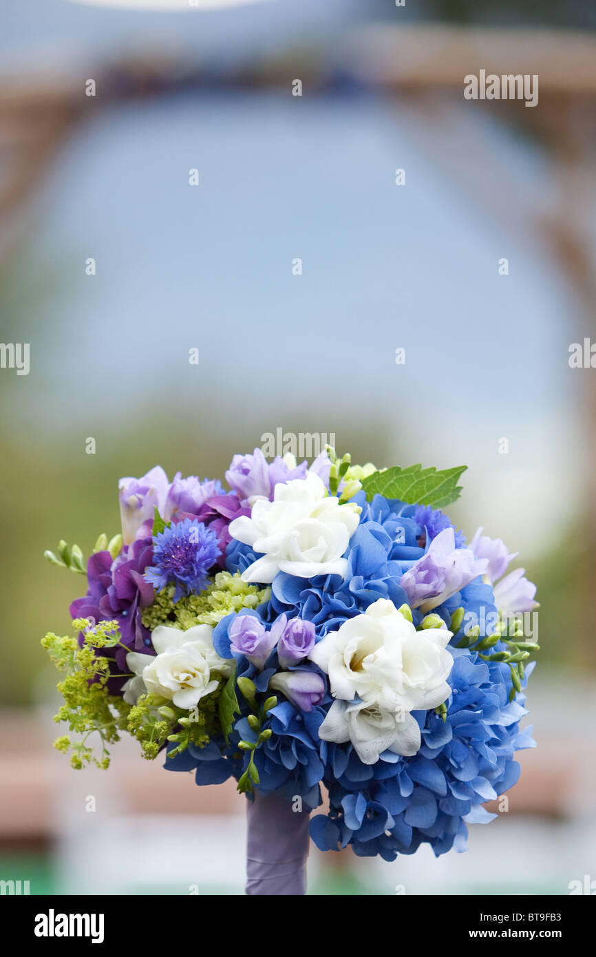 Bridal bouquet made from multi-colored flowers Stock Photo - Alamy
