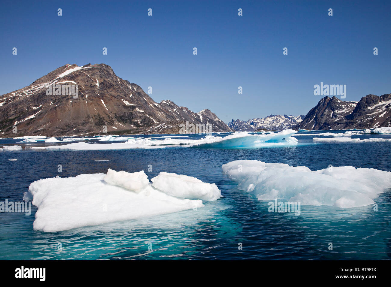 Ice floes in the Sermiligâq Fjord, Ammassalik District, East Greenland ...