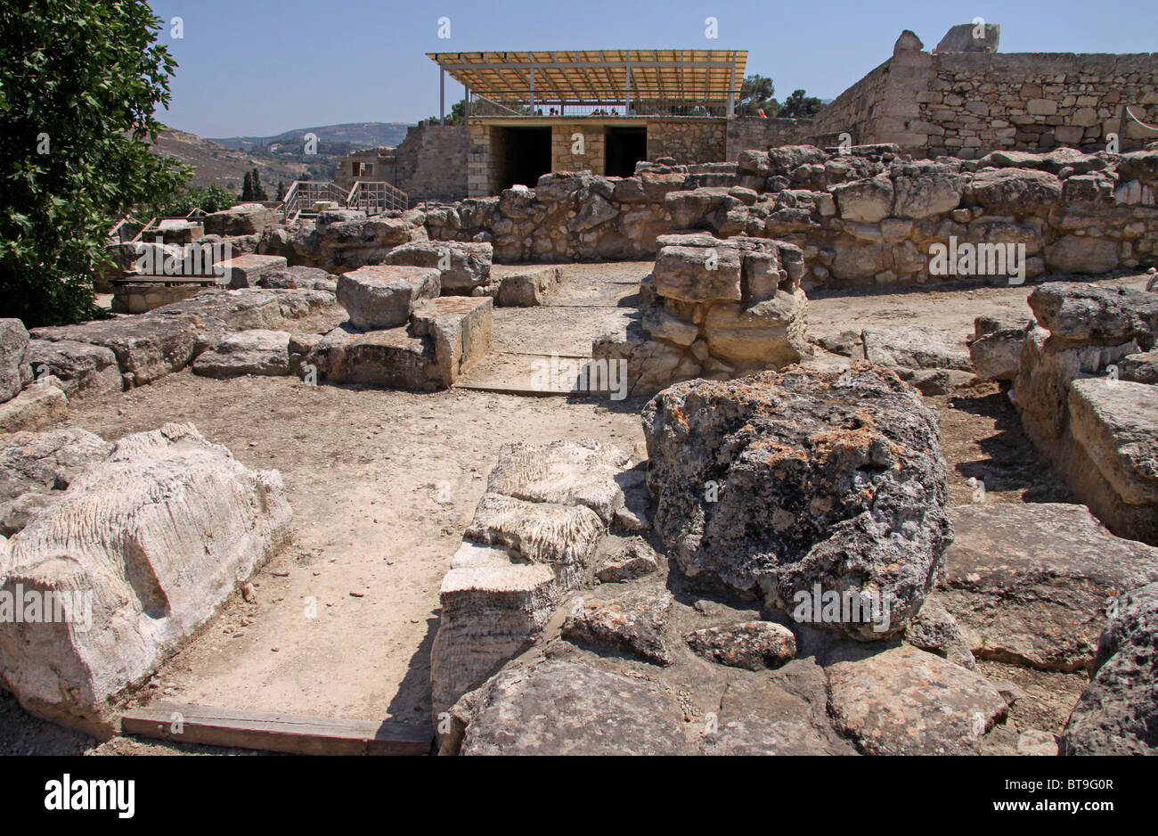 Knossos, archaeological excavation site, Minoan Palace, Heraklion ...