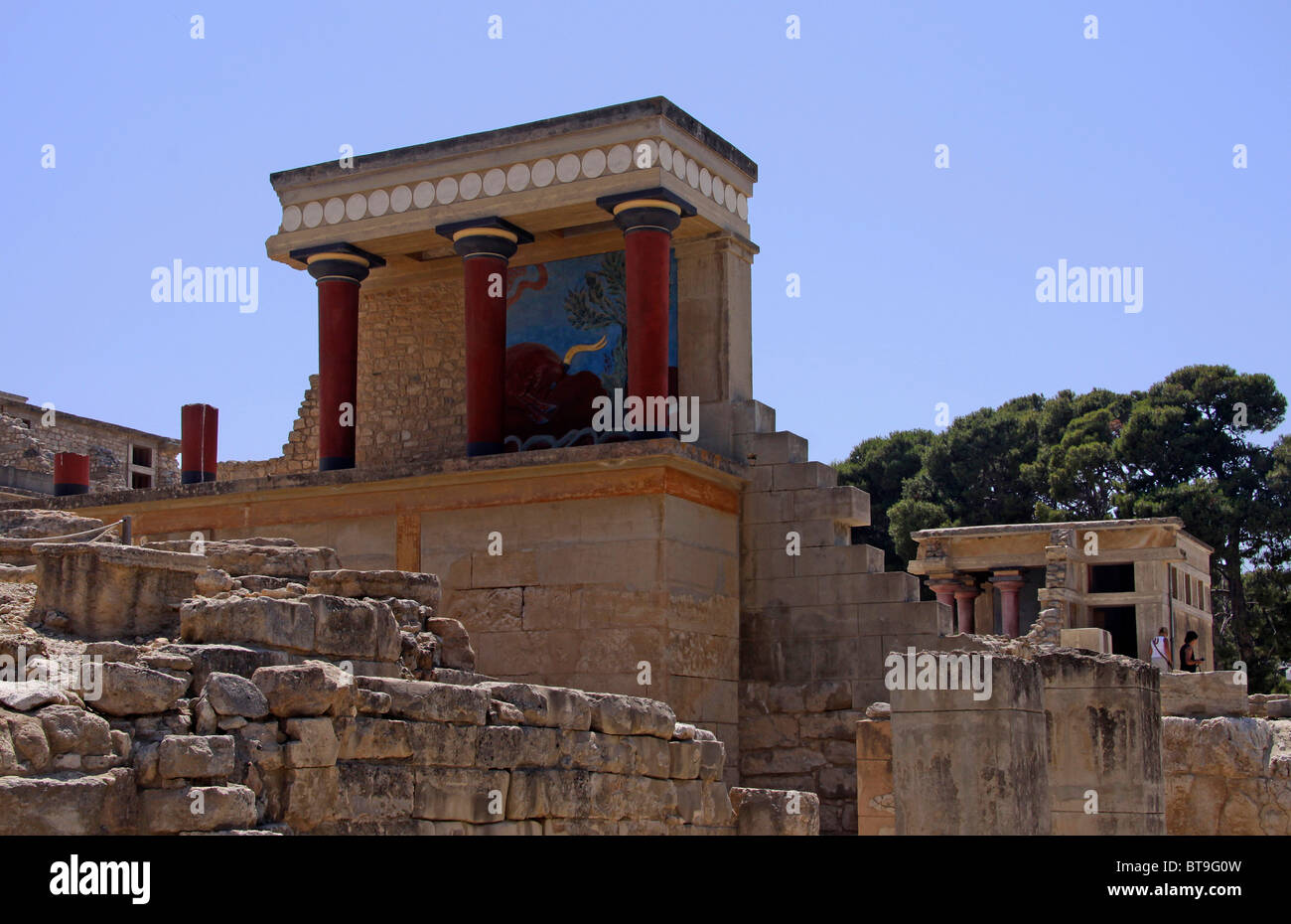 Knossos, archaeological excavation site, Minoan Palace, Heraklion ...