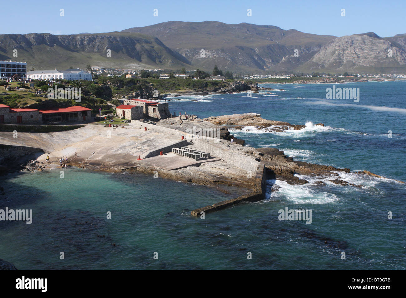 South Africa, Hermanus, eastern coast, ocean, mountains, blue water ...