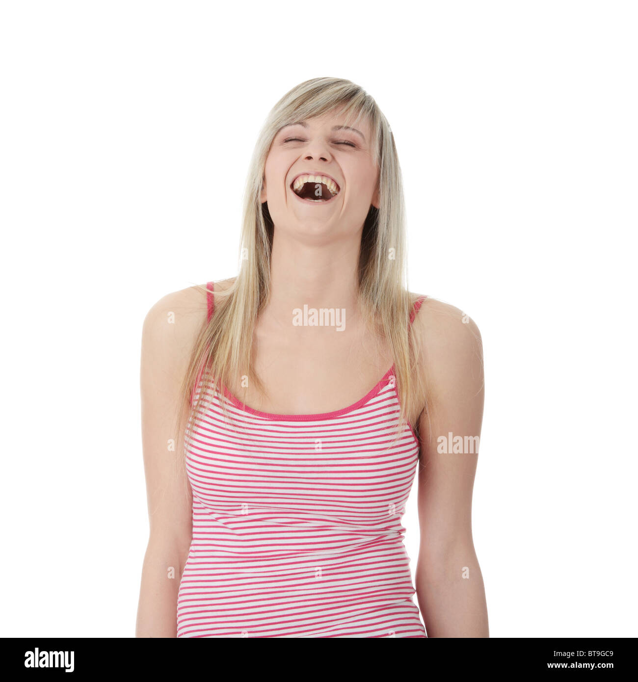 Woman portrait isolated over a white background Stock Photo - Alamy