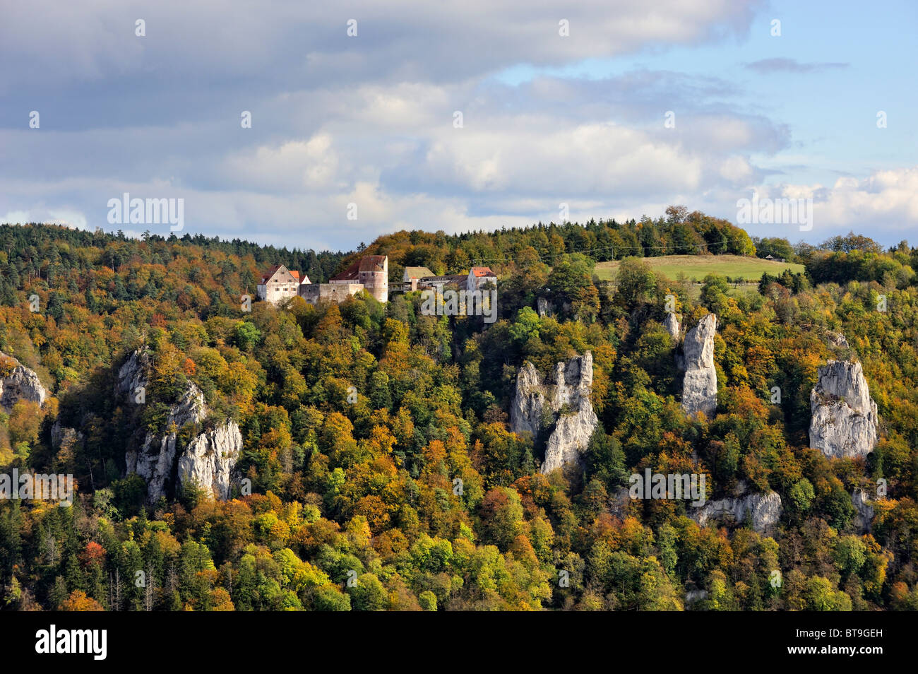 The Burg Wildenstein castle in the upper Danube valley, Sigmaringen ...