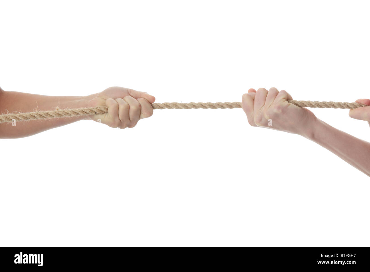 Two woman competition . Isolated on white background Stock Photo - Alamy