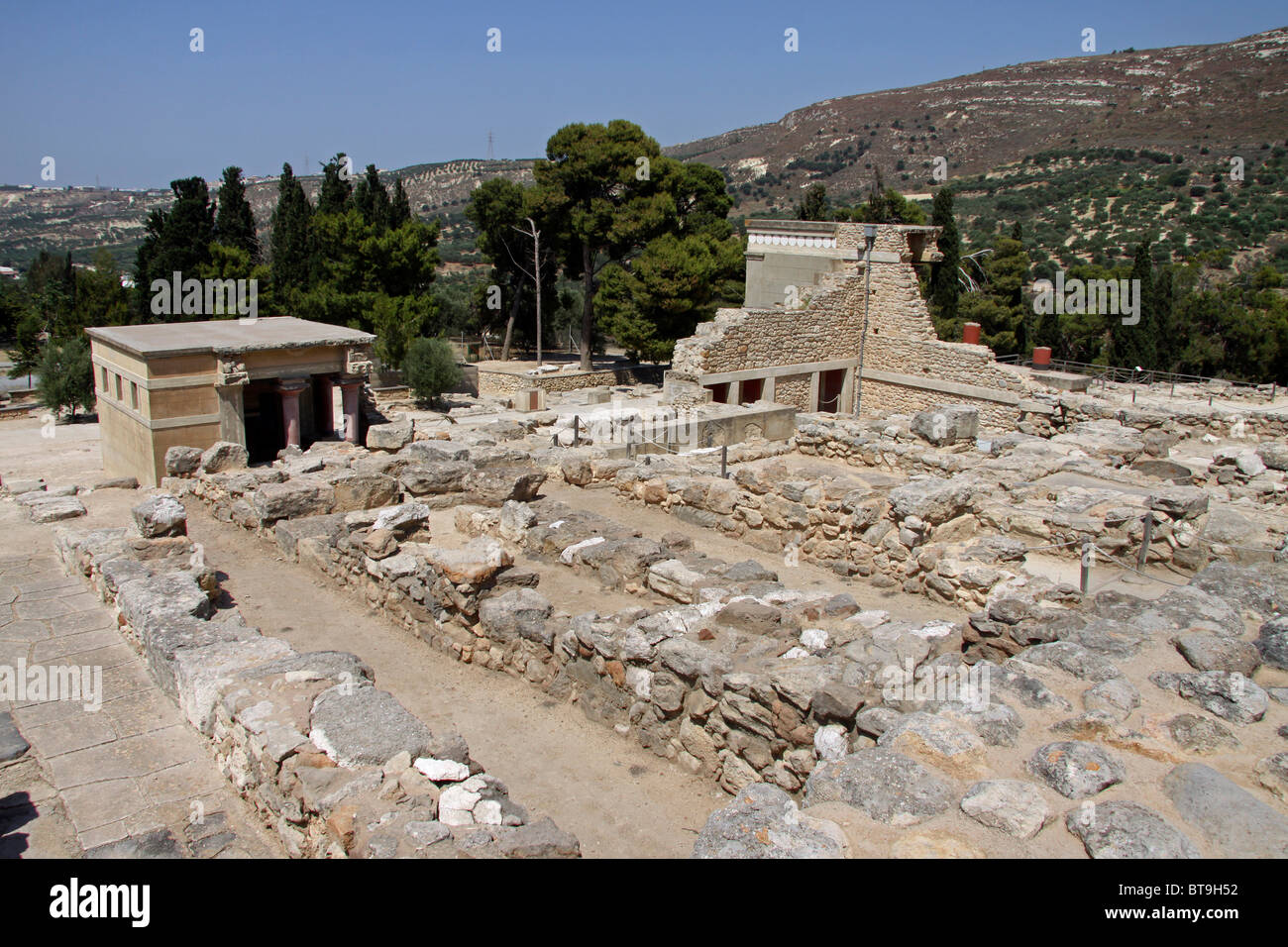 Knossos, archaeological excavation site, Minoan Palace, Heraklion ...