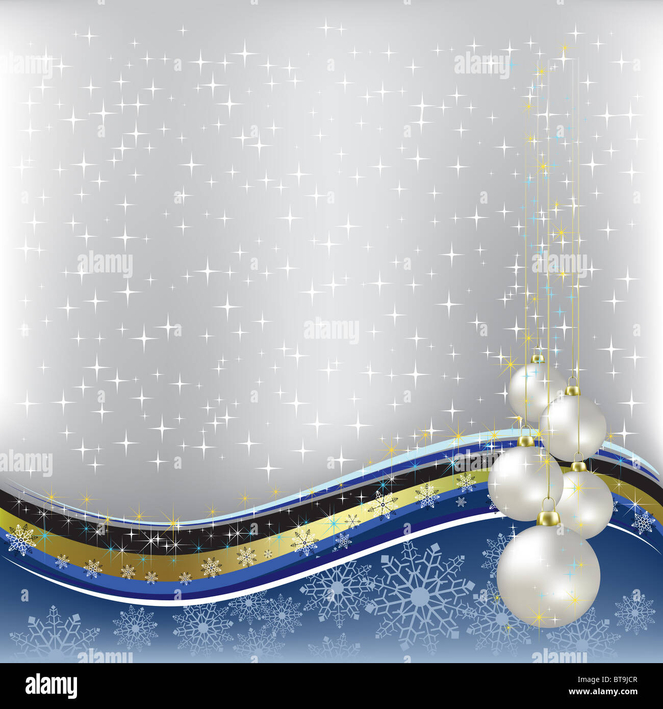 christmas greeting pearl balls on silver background Stock Photo - Alamy