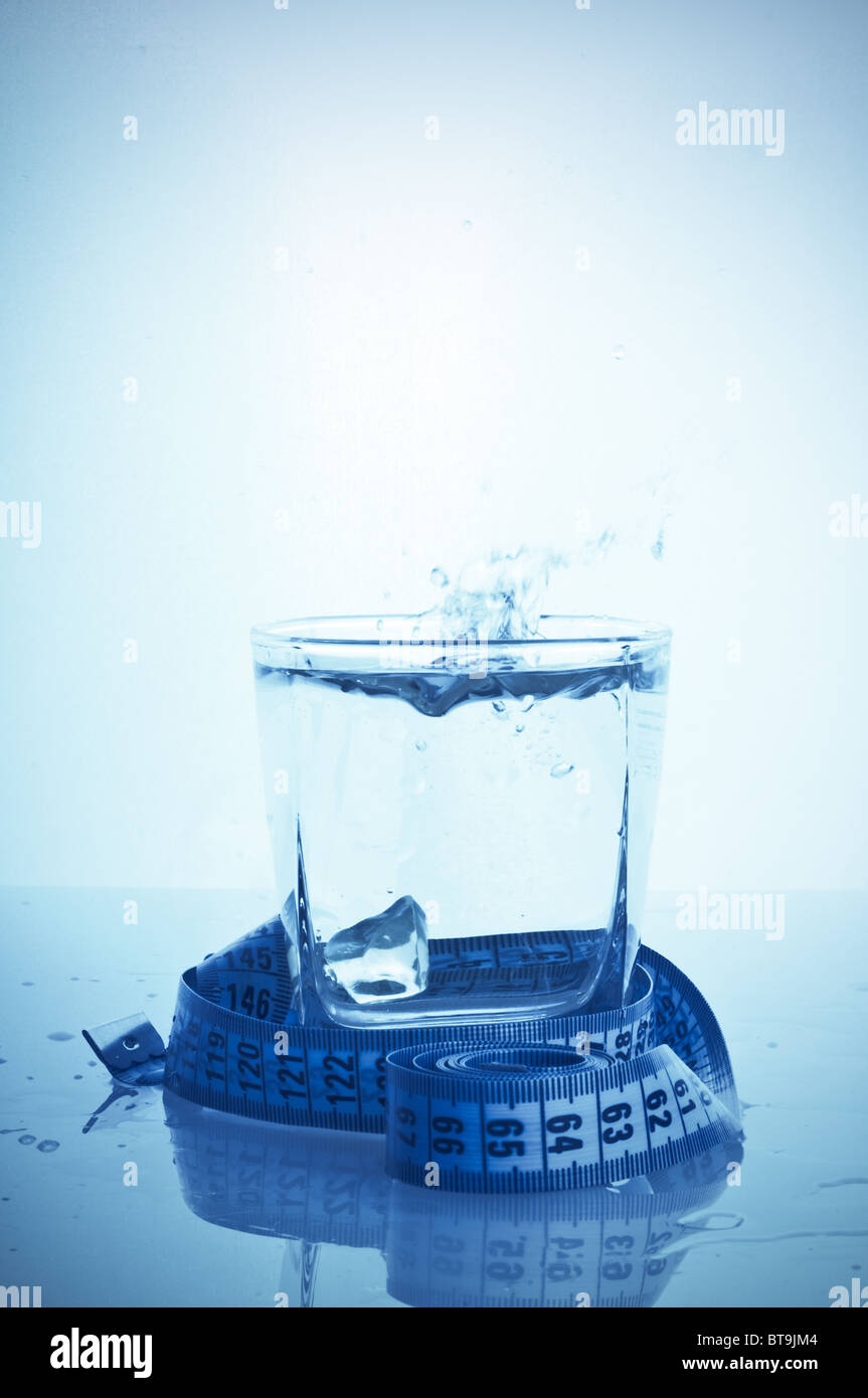 glass of clean water with a measuring Stock Photo - Alamy