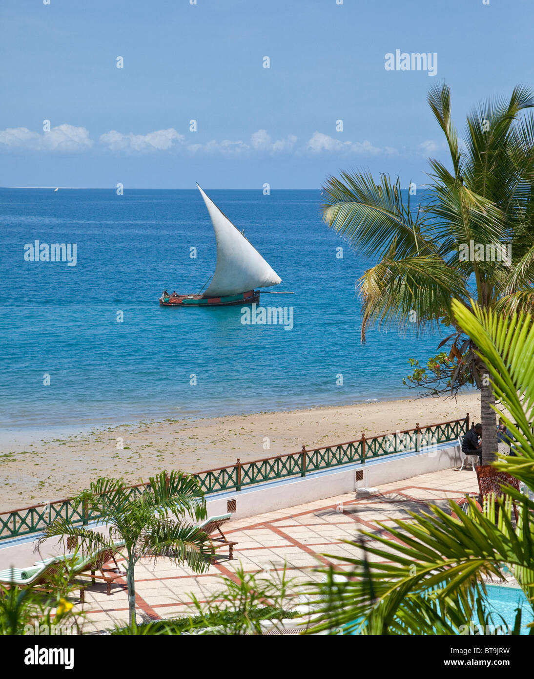 Zanzibar, Stone Town. Dhows off Shangani Point, Late Afternoon. View ...