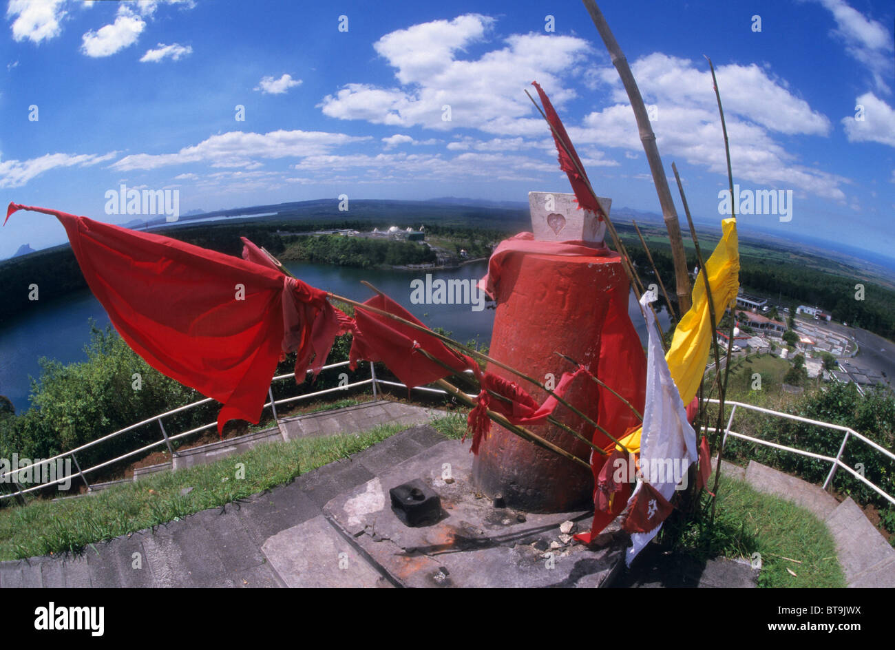 Prayer and offering site at hilltop, holy pilgrimage site of Crater ...