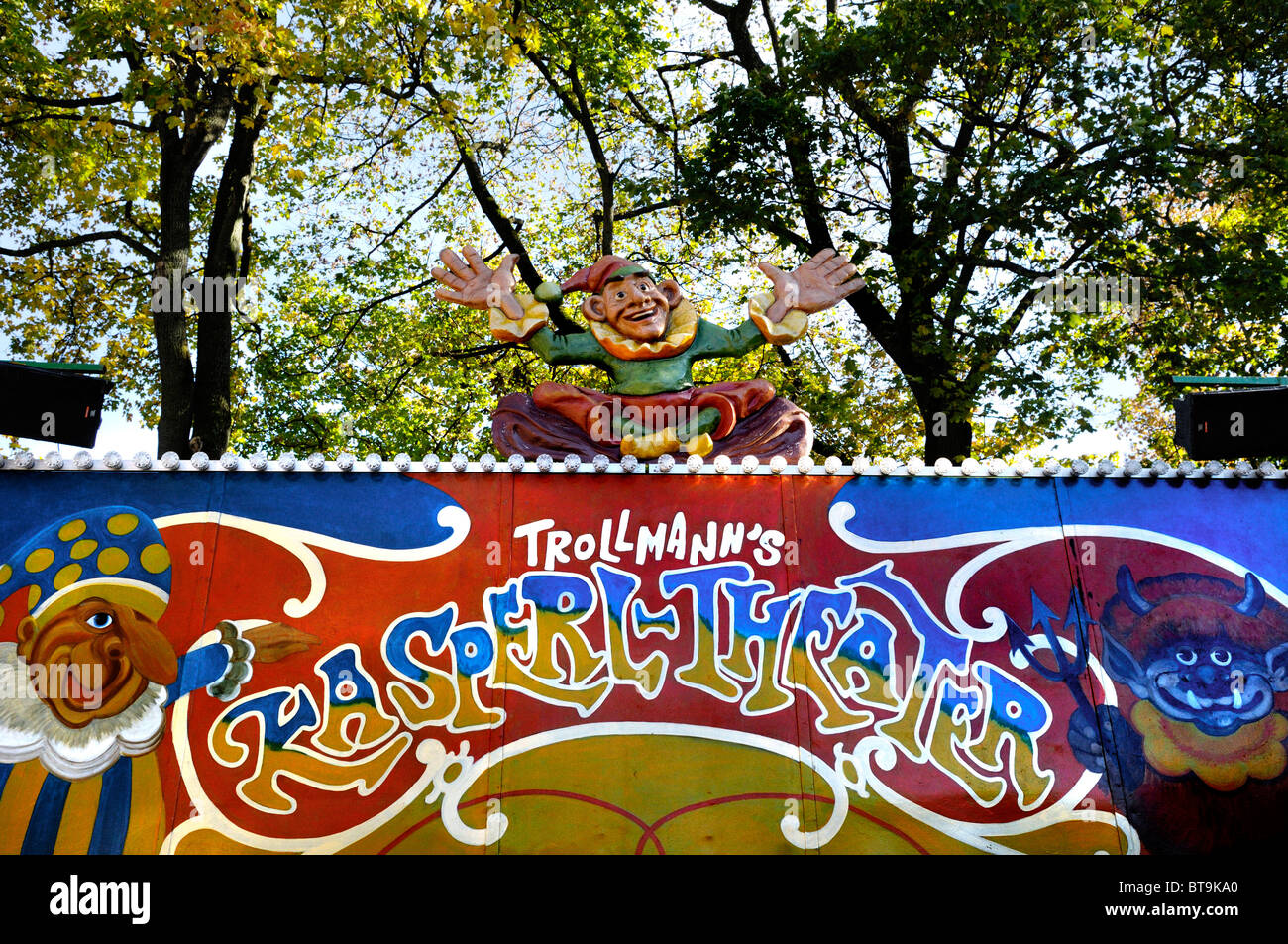 Puppet theater, Auer Dult fair, Munich, Bavaria, Germany, Europe Stock ...