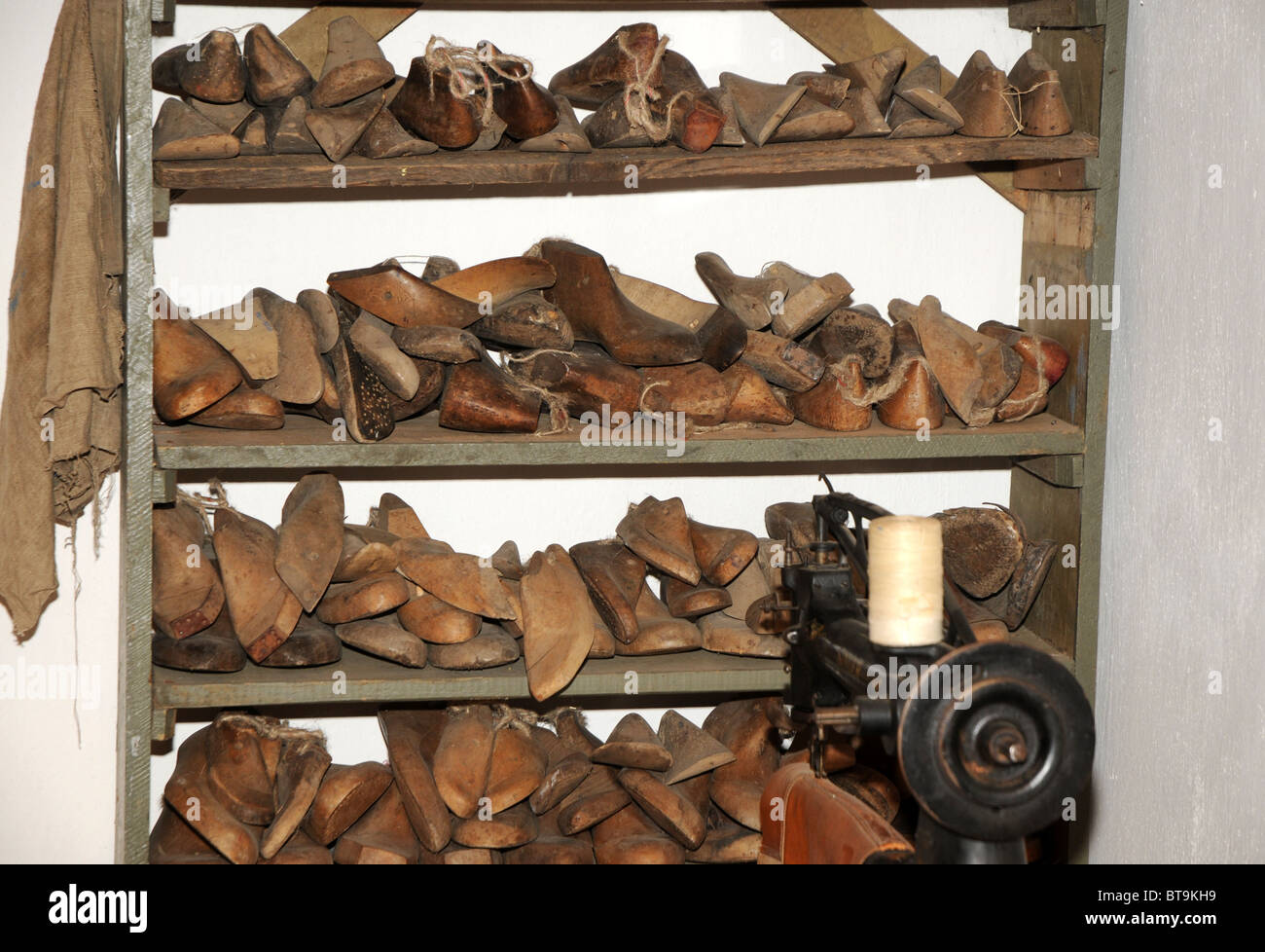 interior of old shoemaker workshop Stock Photo - Alamy