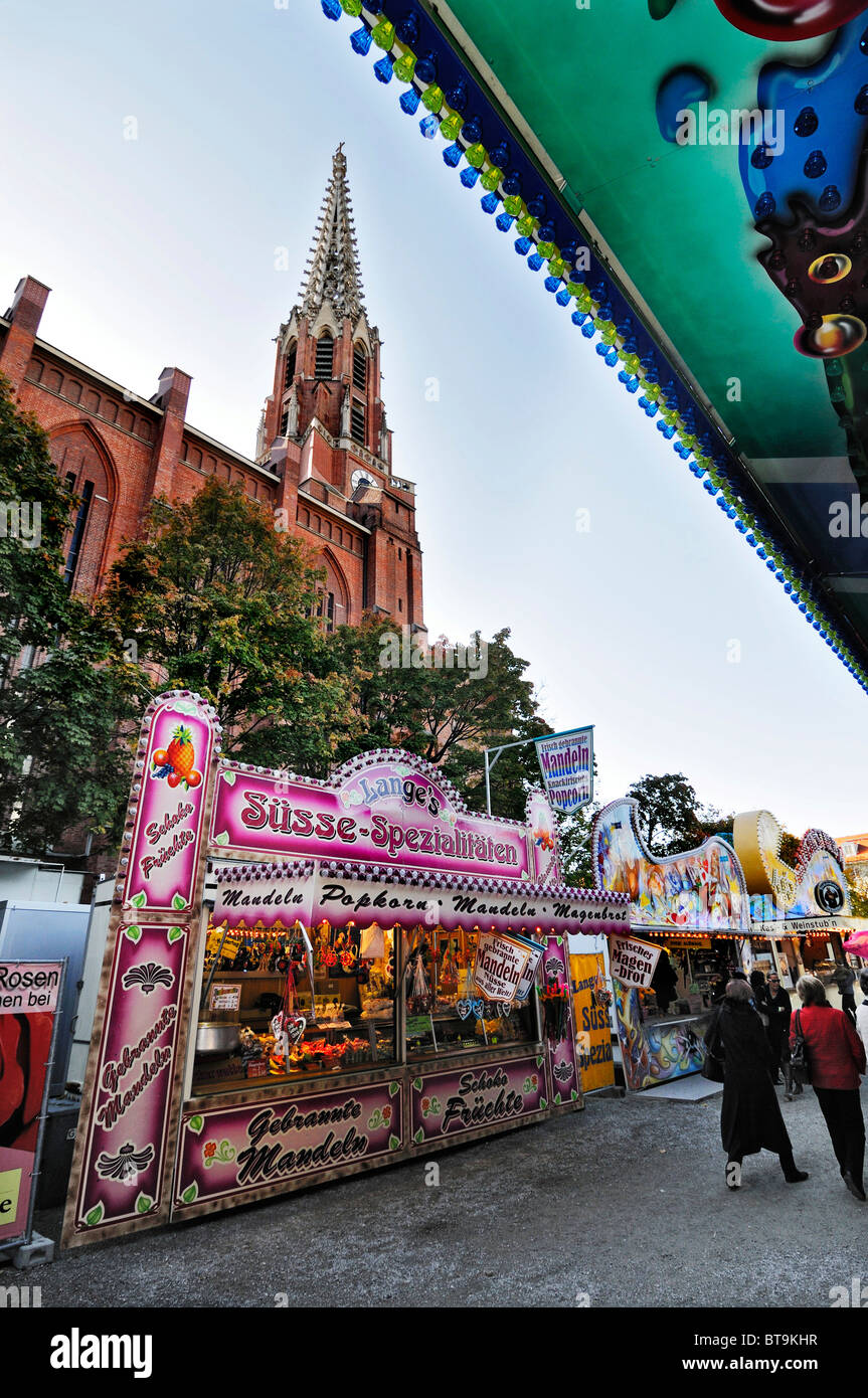 Stand with candy, Auer Dult fair, Munich, Bavaria, Germany, Europe ...