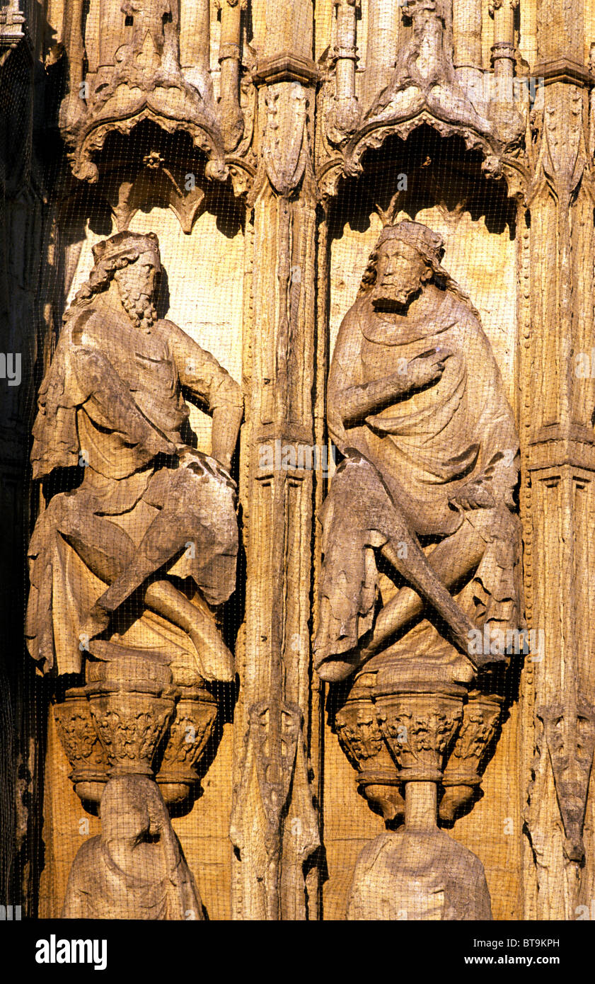 Exeter Cathedral west front, 14th century carvings medieval carving ...