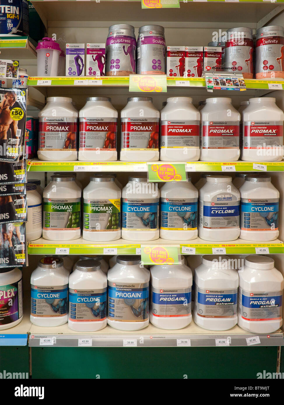 Display whey protein muscle building hi-res stock photography and ...