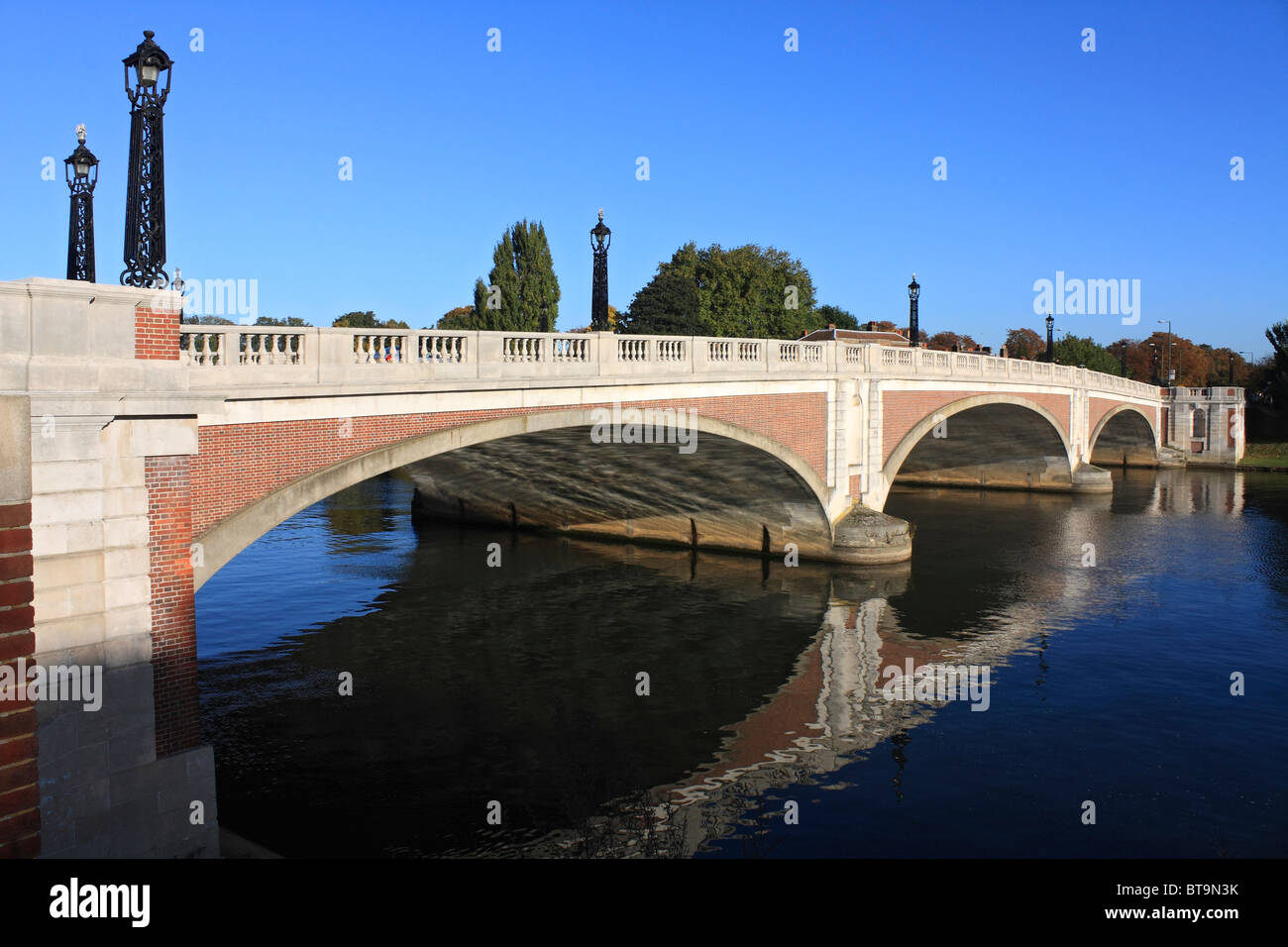 Hampton Court Bridge over the River Thames at Molesey, designed by W. P ...