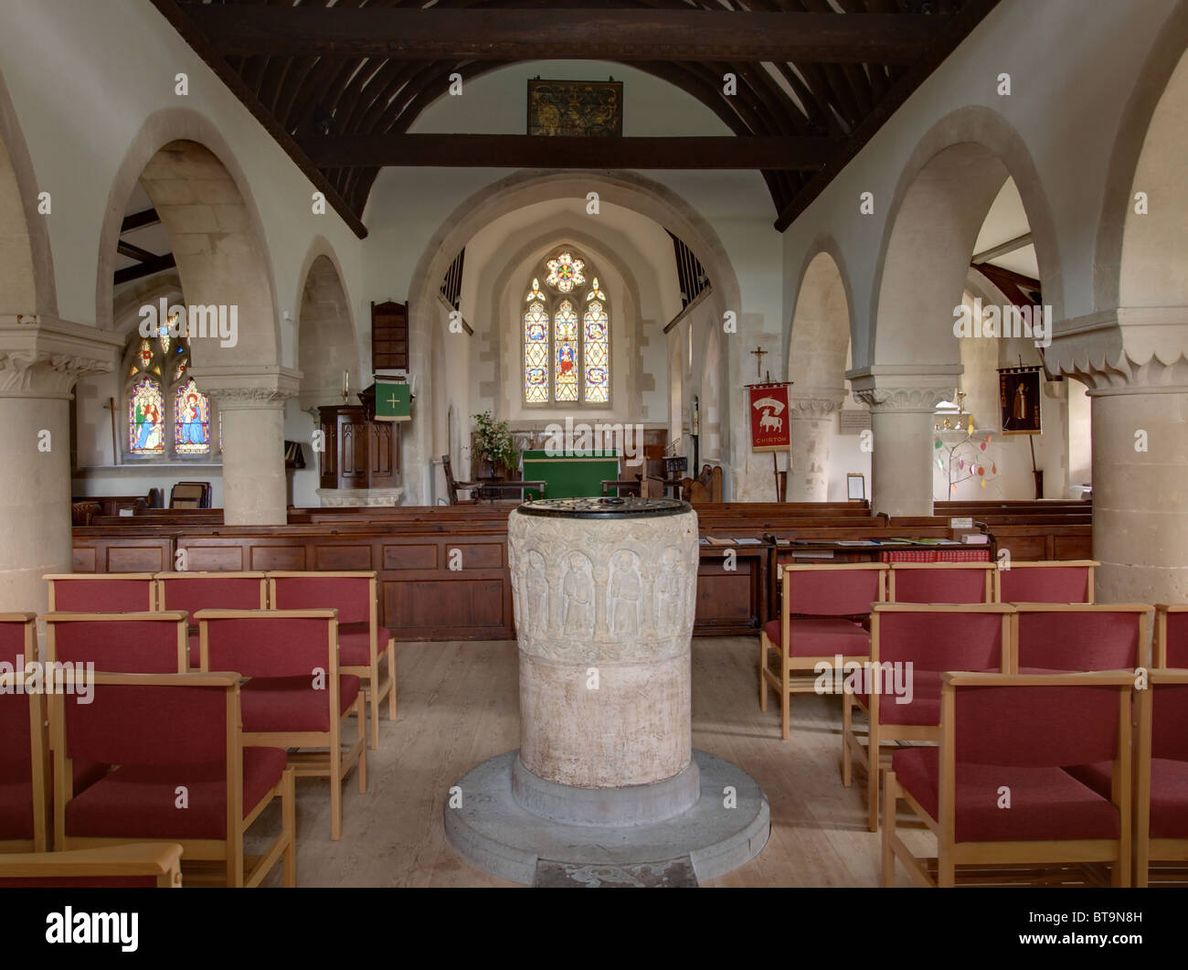 Chirton, Wiltshire, St John the Baptist, Church Interior Stock Photo ...