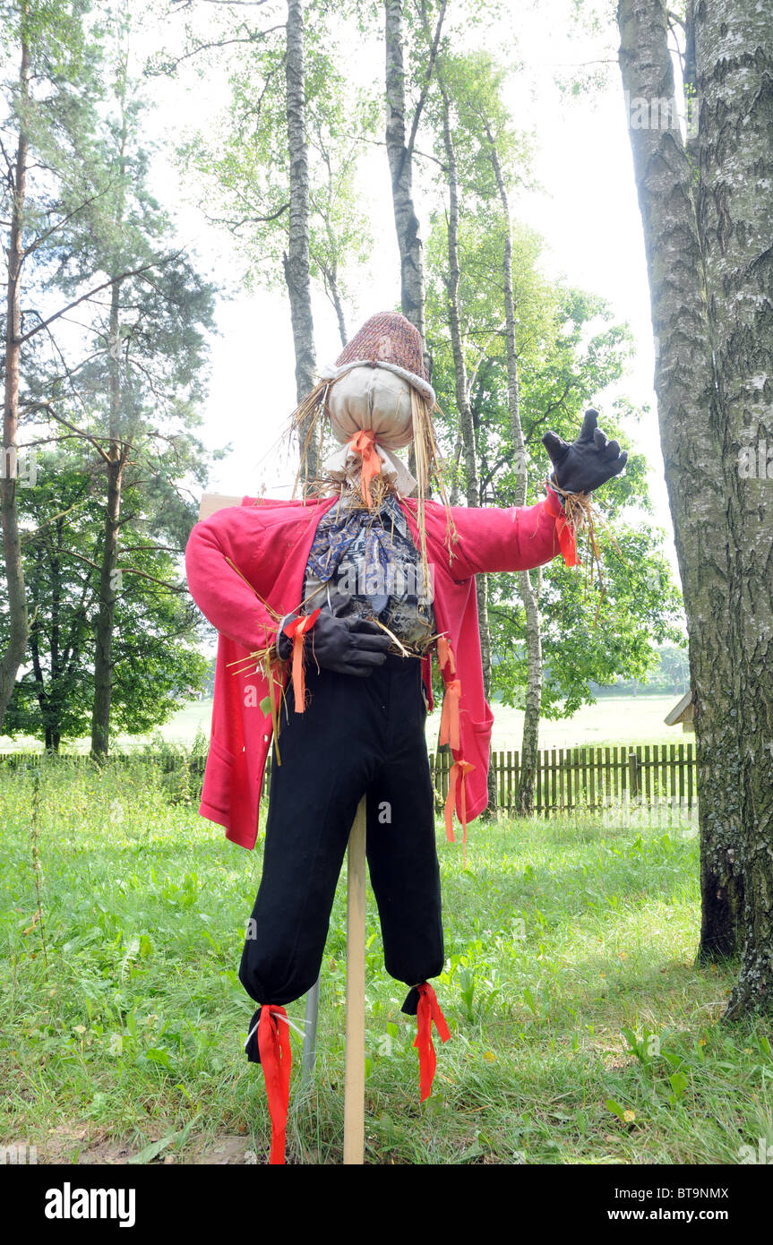 scarecrow in red jacket, Masuria region in Poland Stock Photo - Alamy