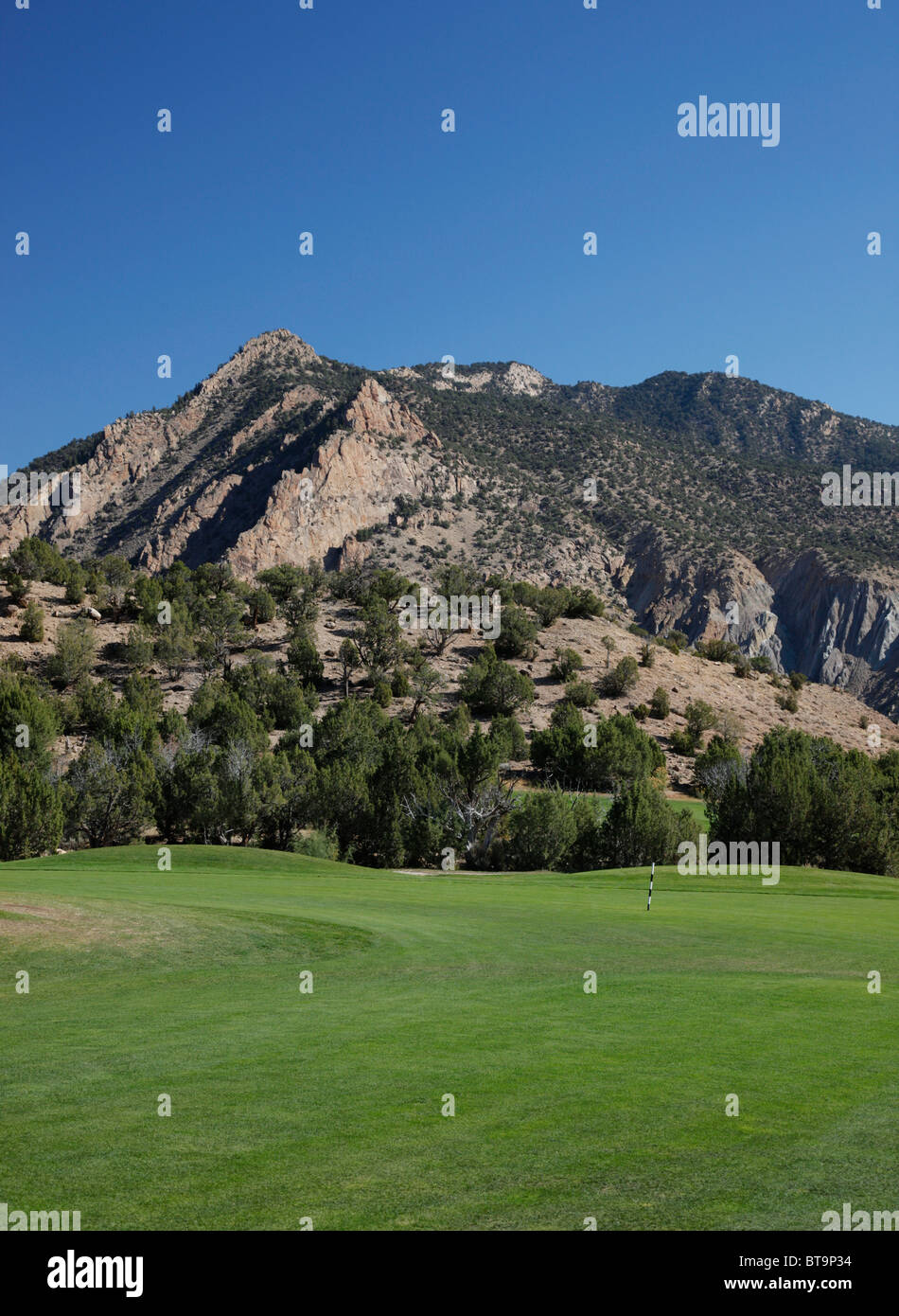 Fairway of the 16th hole at Rifle Creek golf course in Rifle, Colorado ...