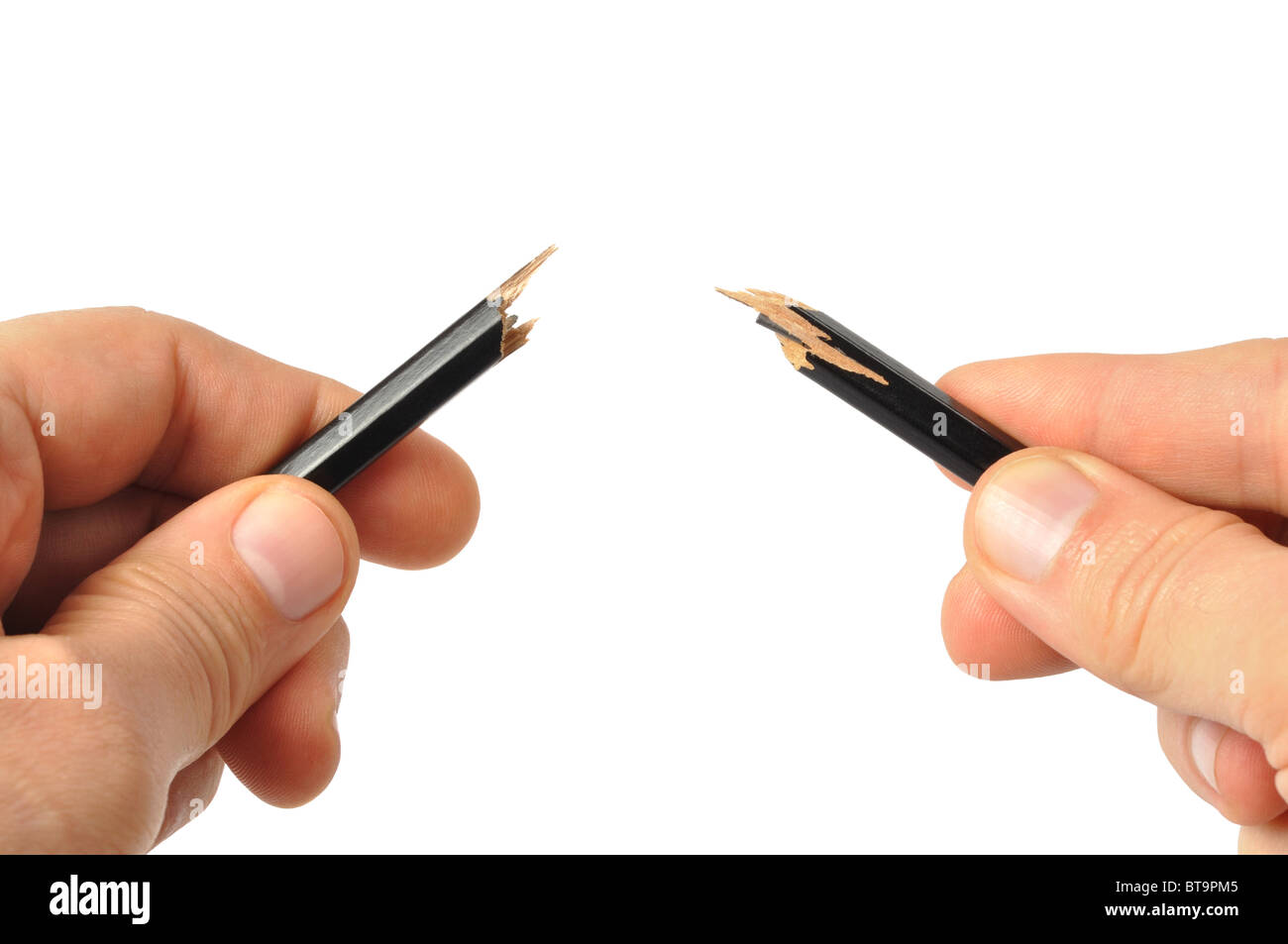 Broken pencil hands hi-res stock photography and images - Alamy