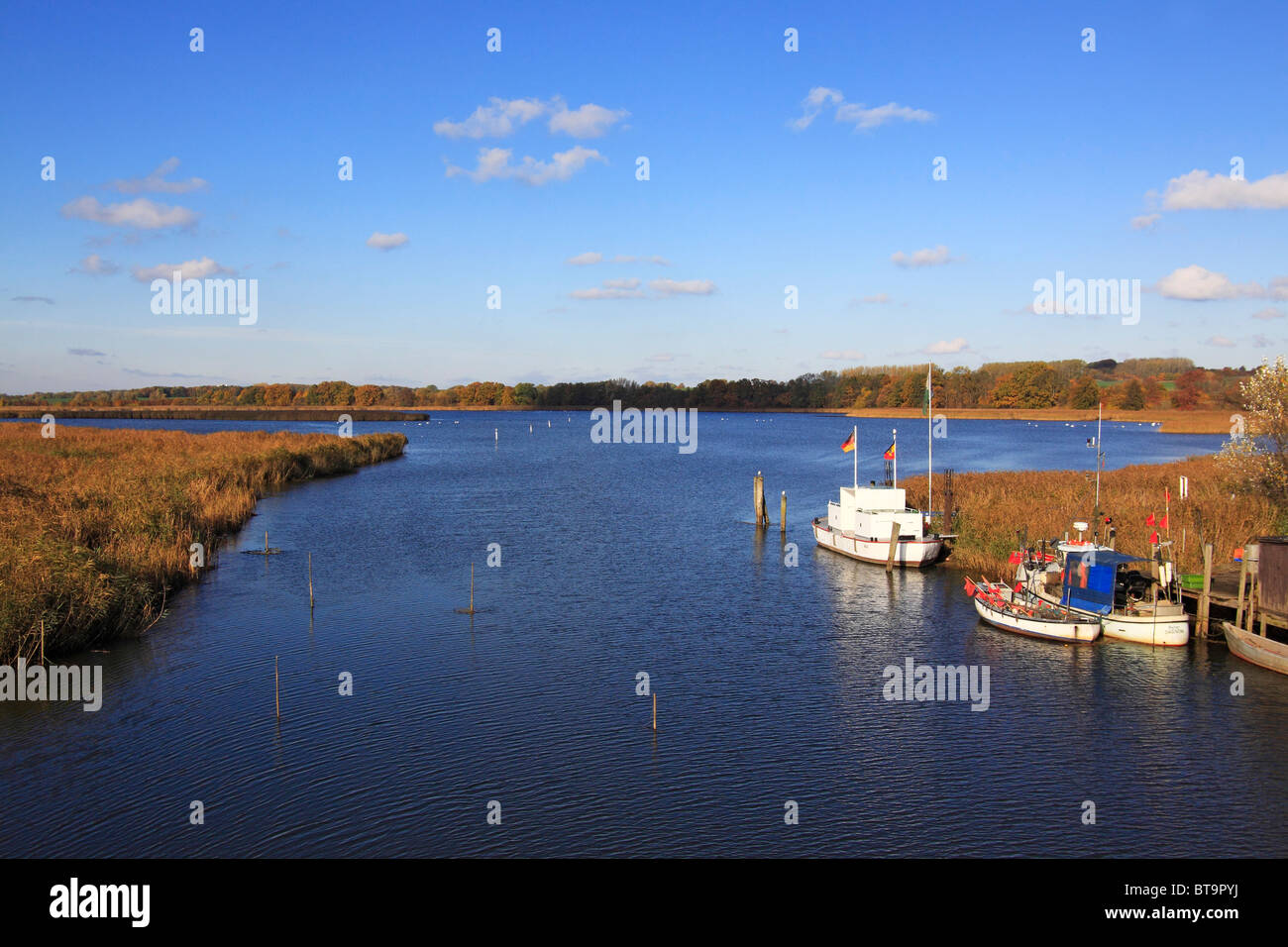 Mouth of the Stepenitz River leading into Lake Dassow with fishing ...