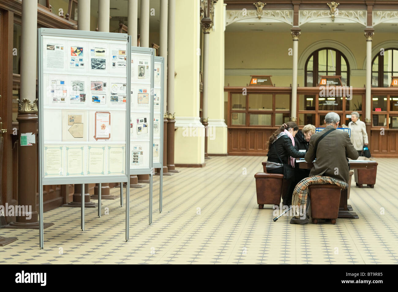Interior of Main Post Office of Russian Post in Saint-Petersburg ...