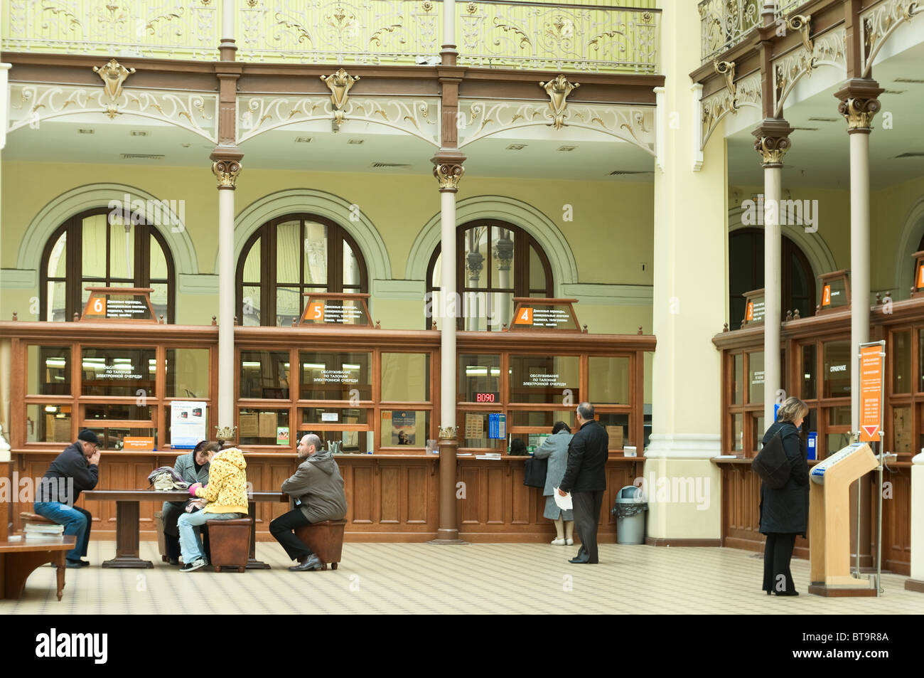 Interior of Main Post Office of Russian Post in Saint-Petersburg ...