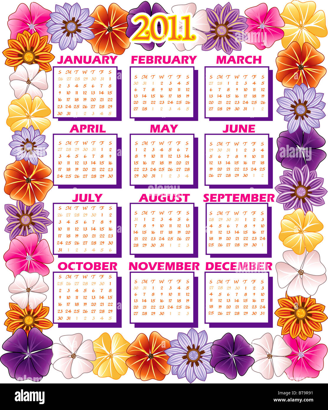 Floral border illustrated hi-res stock photography and images - Alamy