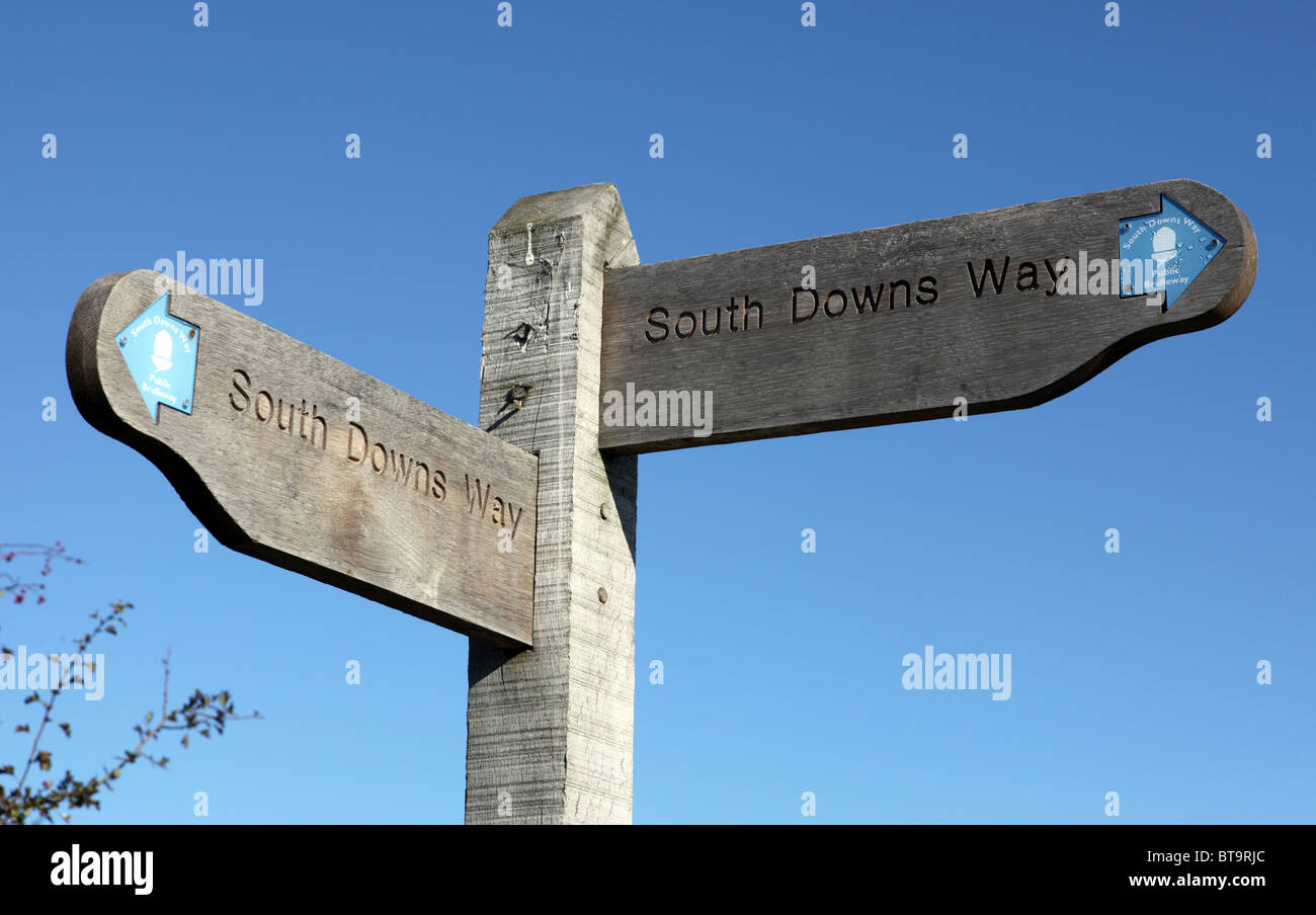 South Downs Way finger post bridleway sign Stock Photo - Alamy