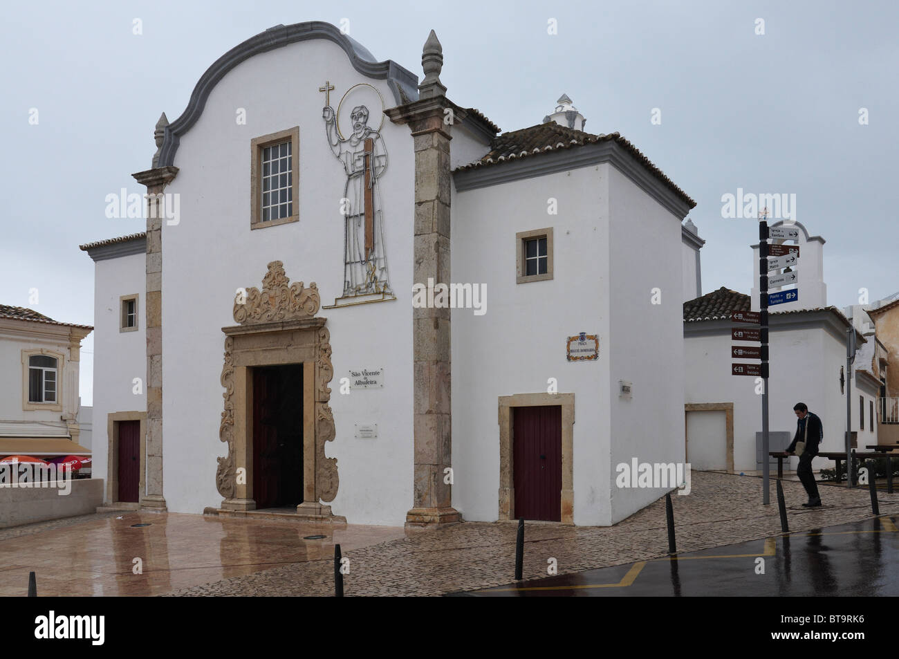 The church of Sao Vicente now a museum in Albufeira, Algarve, Portugal ...