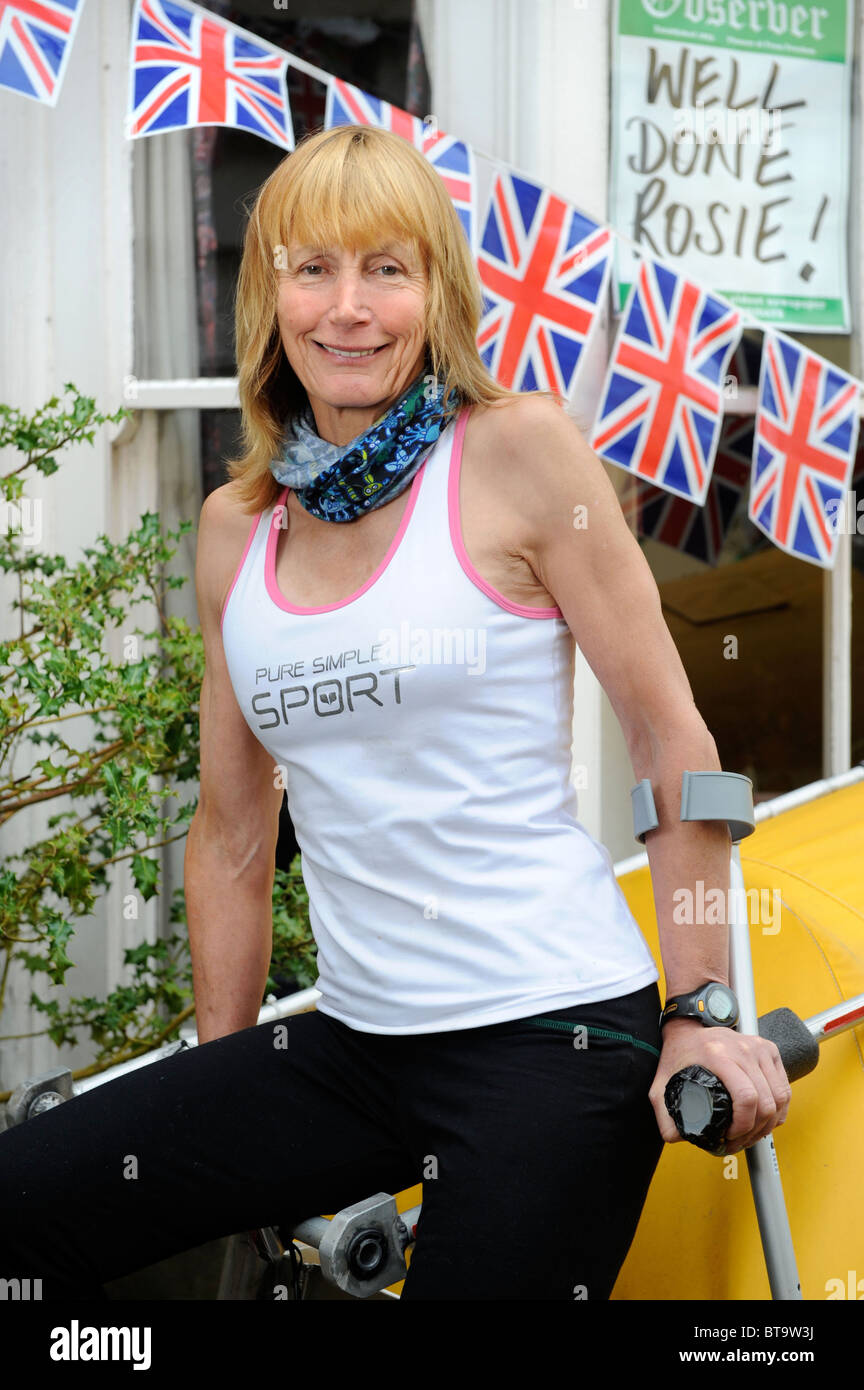 Rosie Swale Pope back at home in Tenby, Wales UK after walking around ...