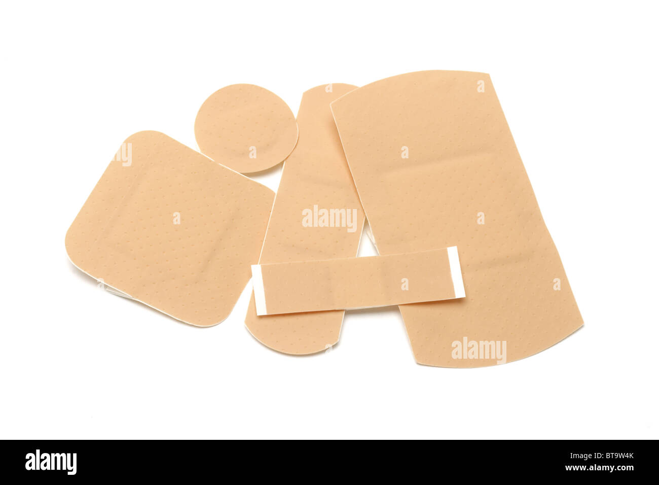 Assortment of first aid plasters on white background Stock Photo - Alamy