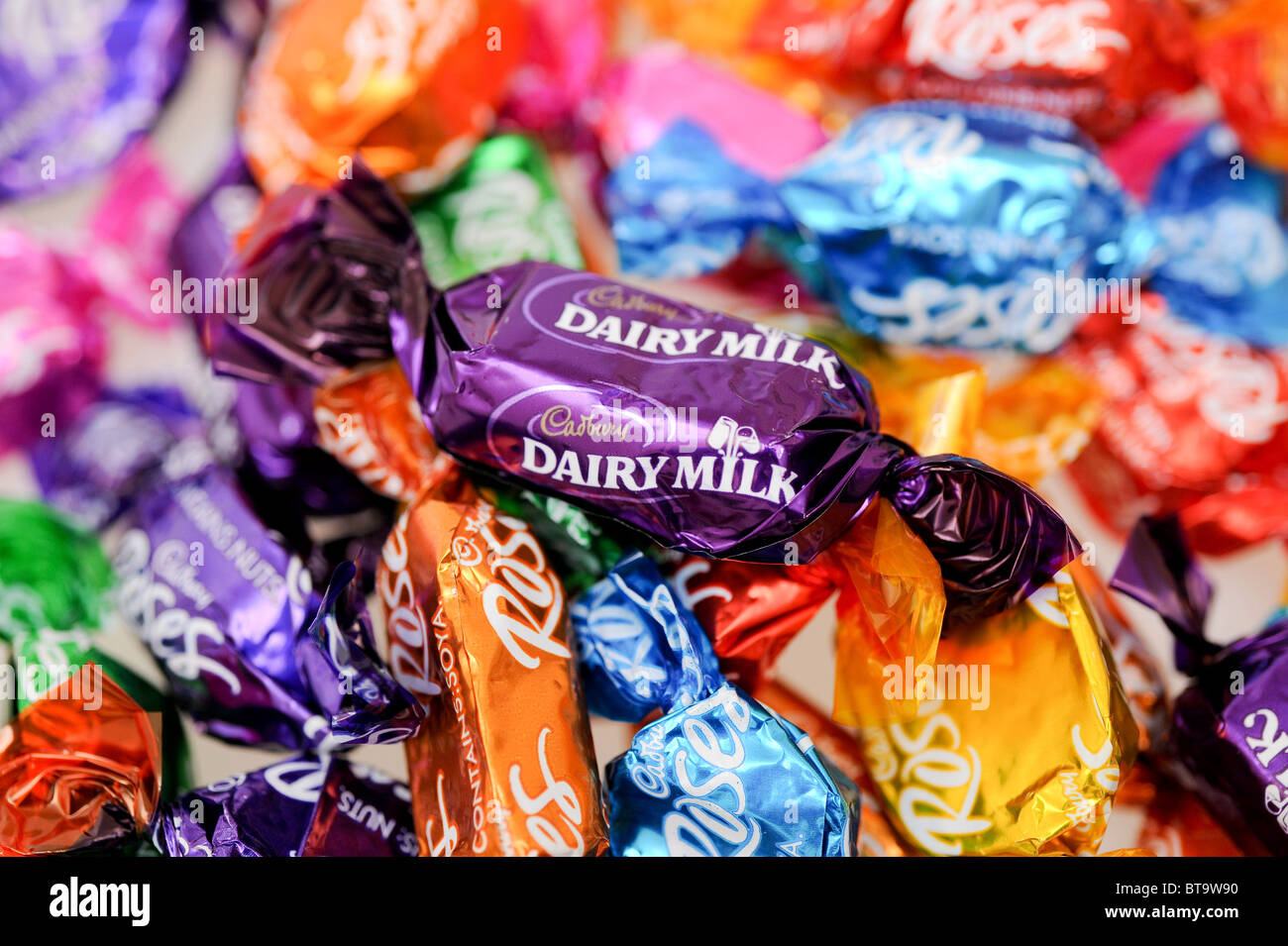 Detail of Cadbury's chocolate sweets Stock Photo - Alamy
