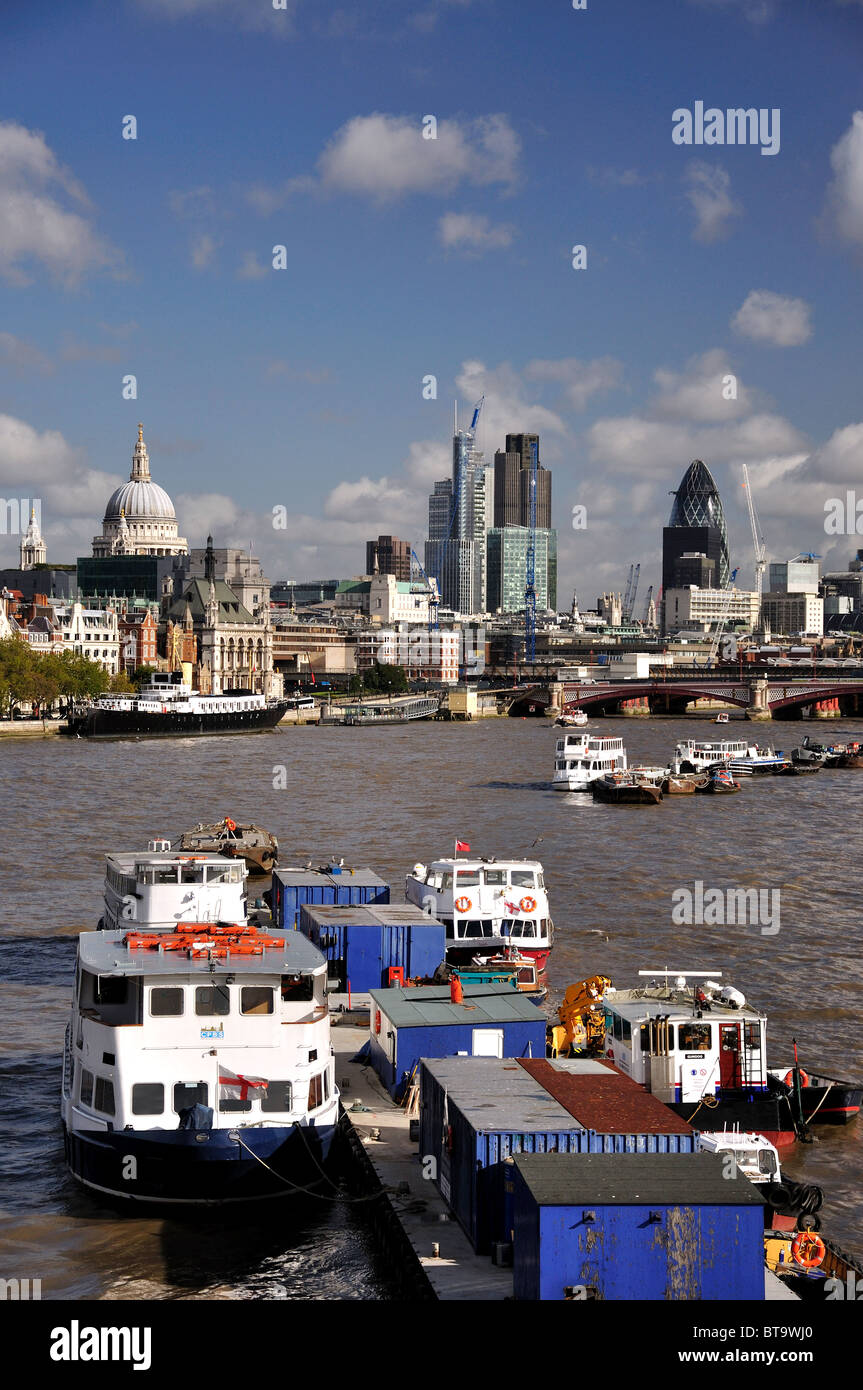 City of London and River Thames from Waterloo Bridge, Waterloo, Greater ...