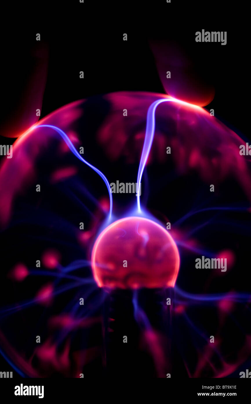 Fingers Touching Plasma Lamp - Attraction Stock Photo - Alamy