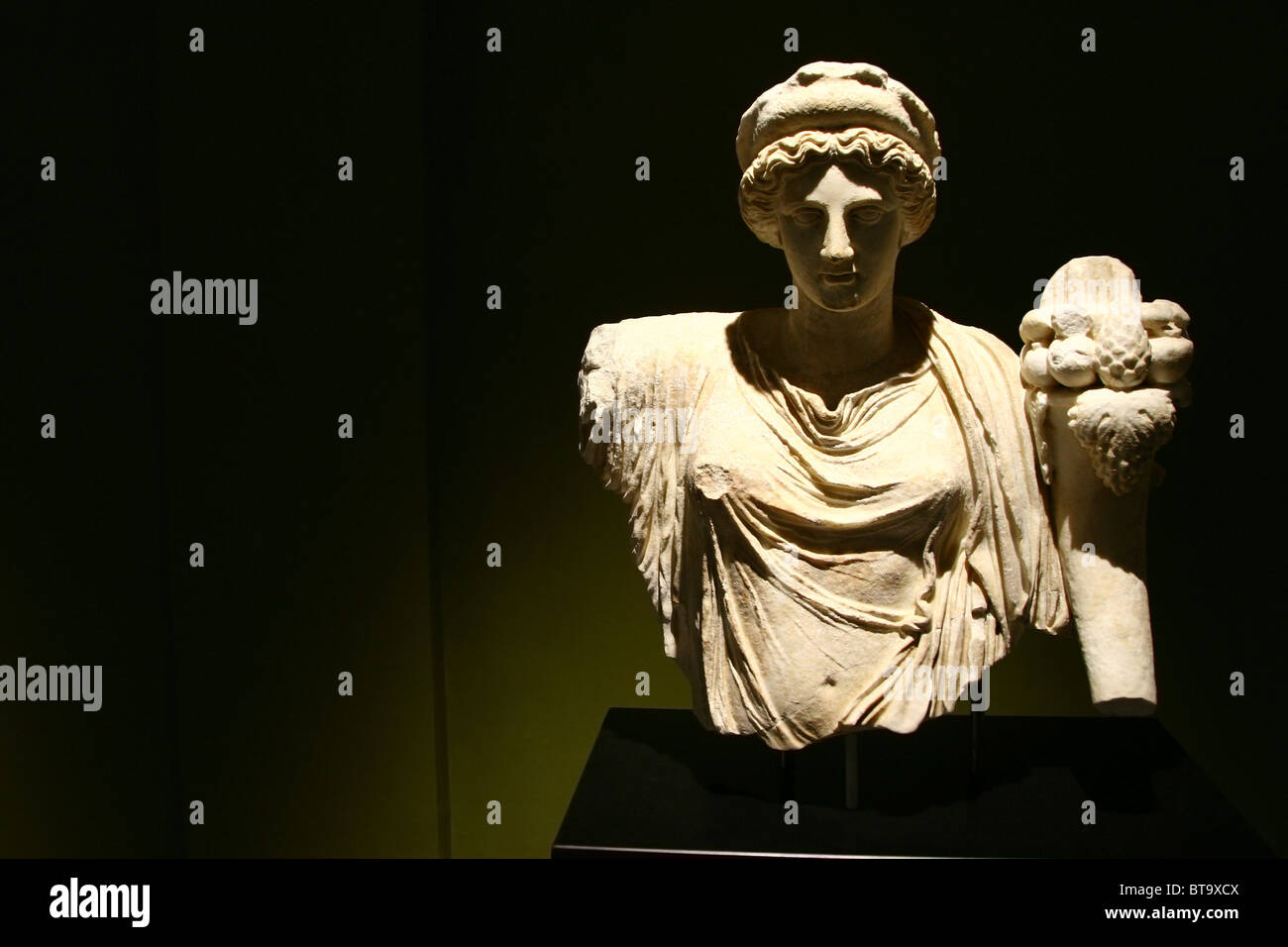 Turkish stone sculpture in museum bust of goddess Stock Photo - Alamy