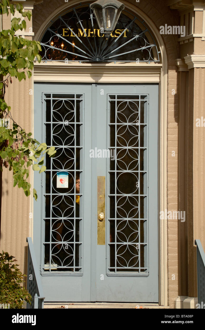 Entrance Door Community Foundation Very old entrance door, person ...