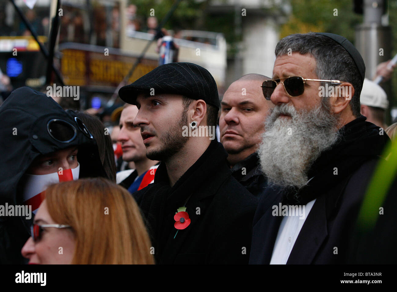 Rabbi Shifren joins EDL rally in London Stock Photo - Alamy