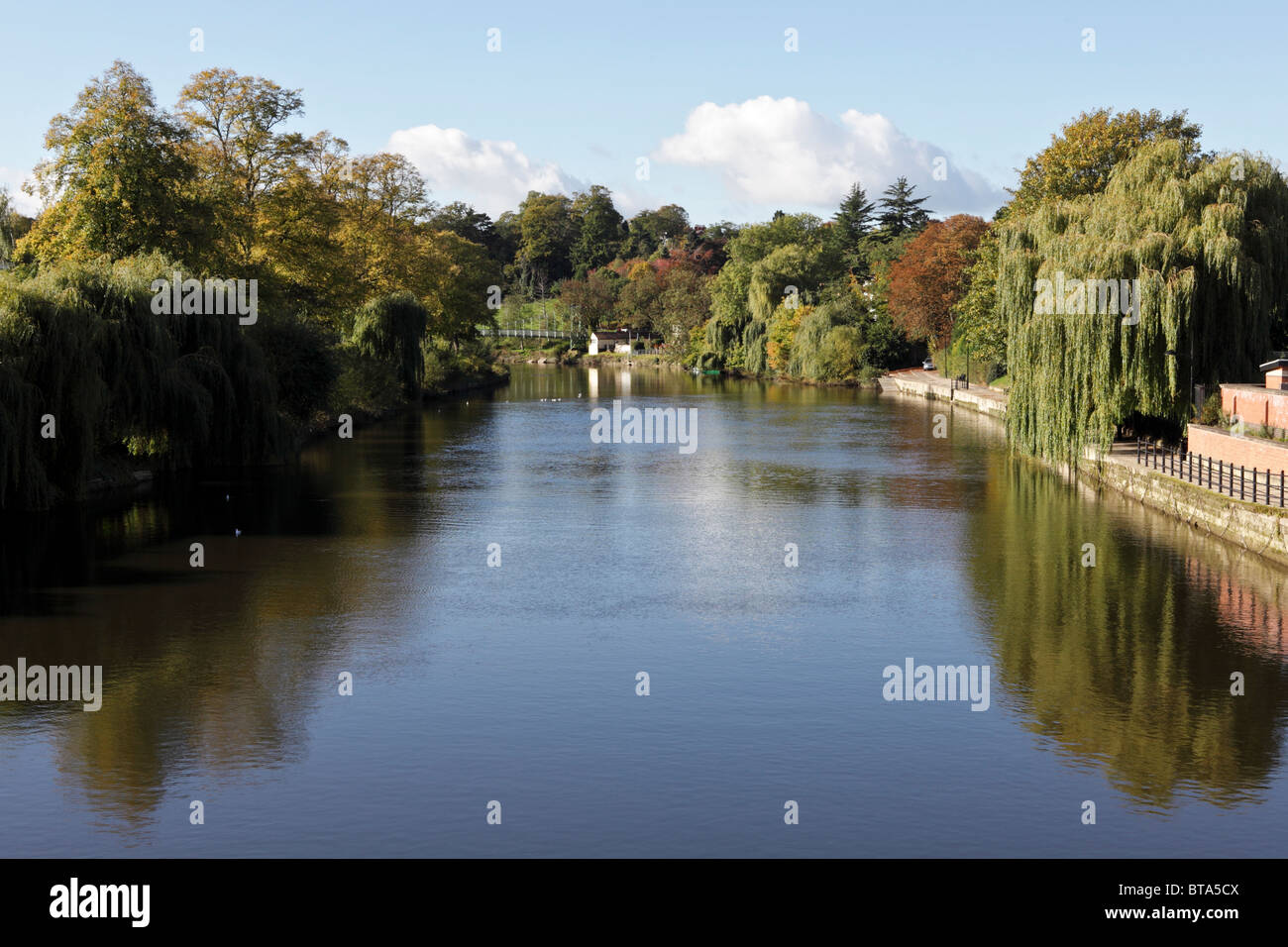 The River Severn viewed from the Welsh Bridge looking towards the ...