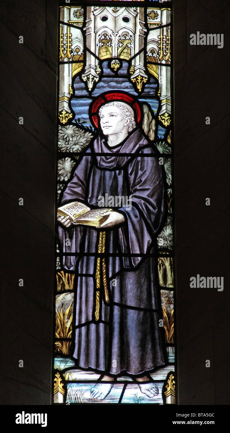 A Stained Glass Window depicting Saint Petroc, Charles Church, Devon ...