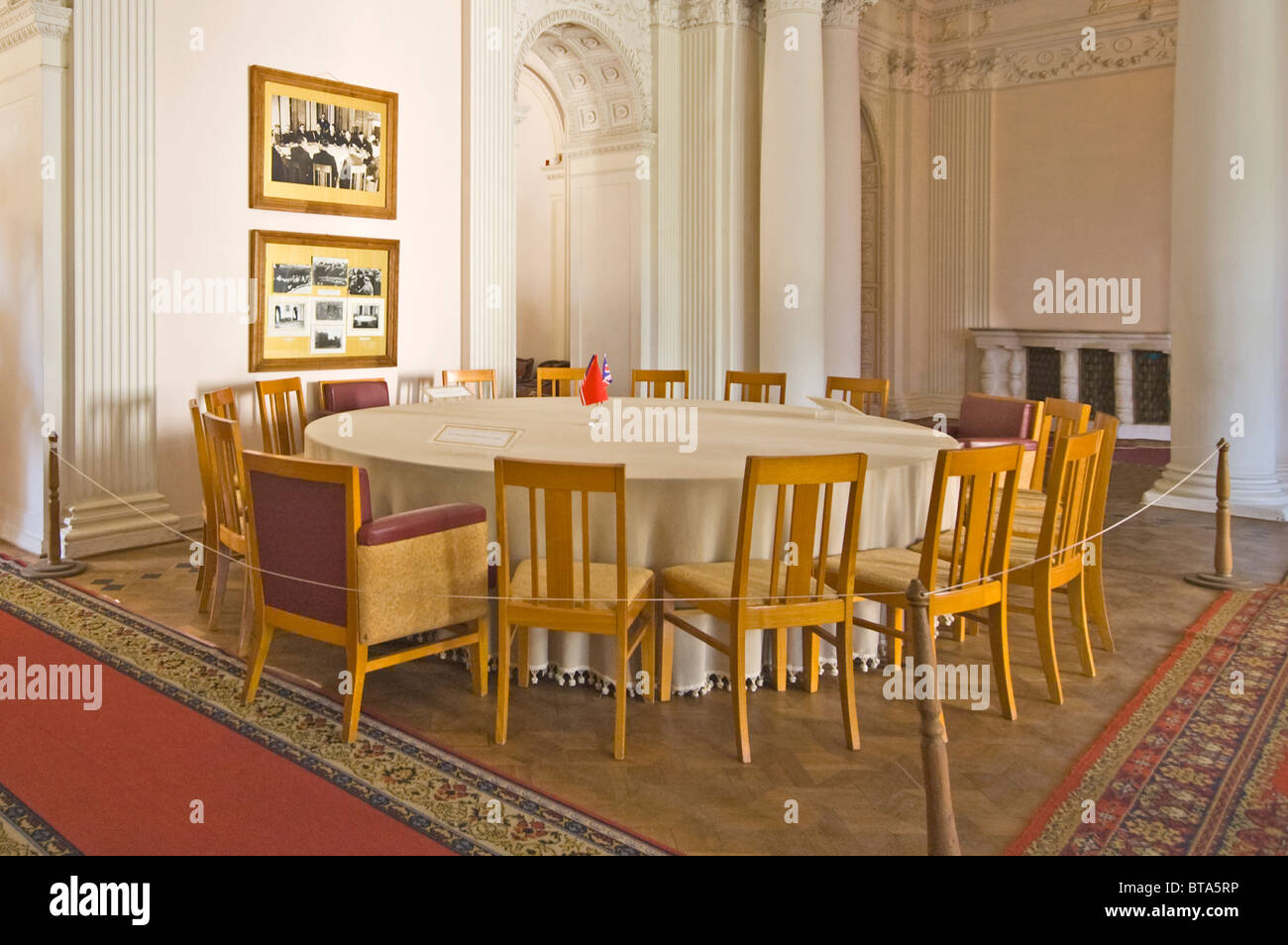 UKRAINE Yalta Livadia Palace scene of Yalta agreement in WWII table at ...