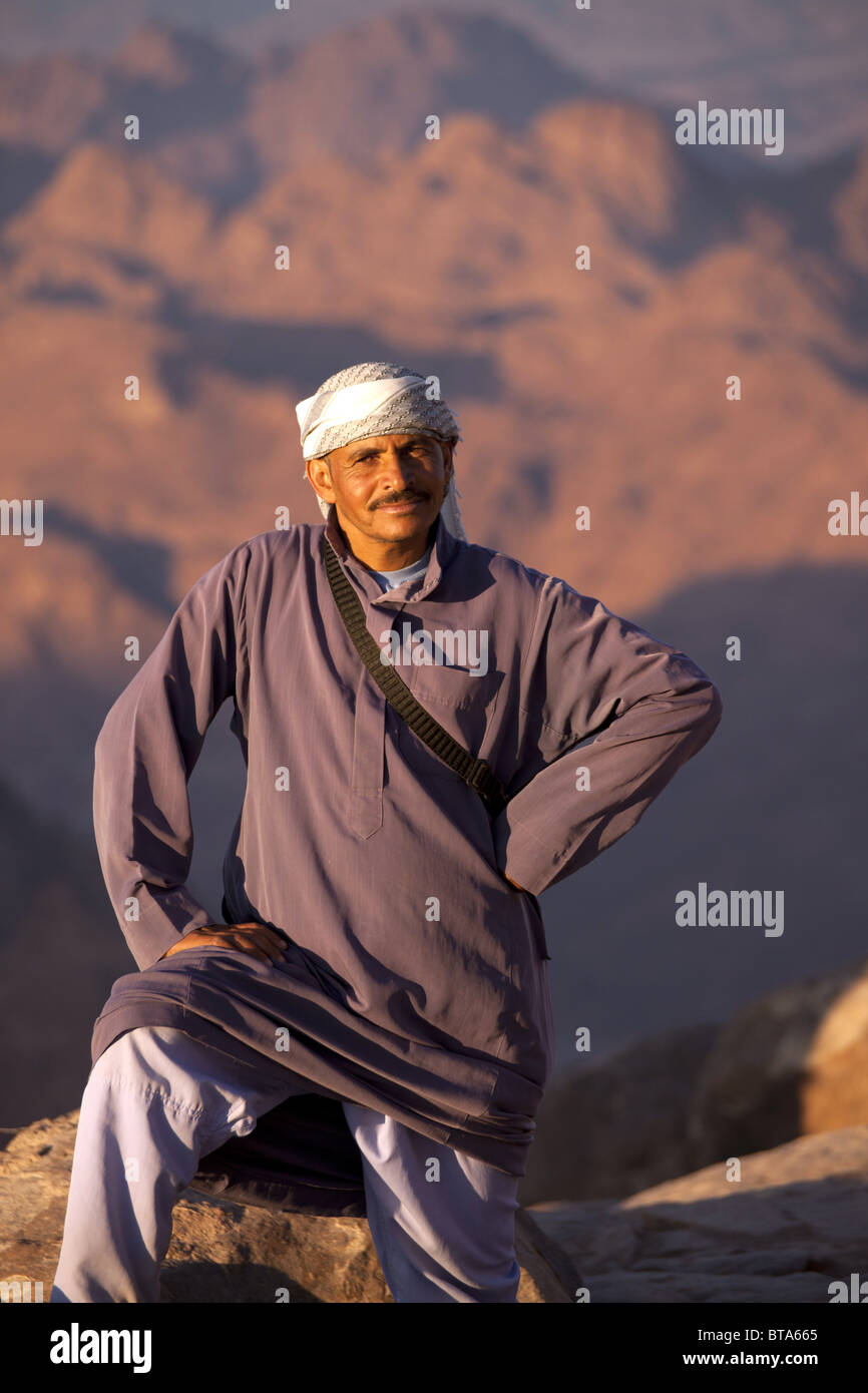 Bedouin guide at Djebel Musa or Mount Sinai near Saint Katherine or El ...