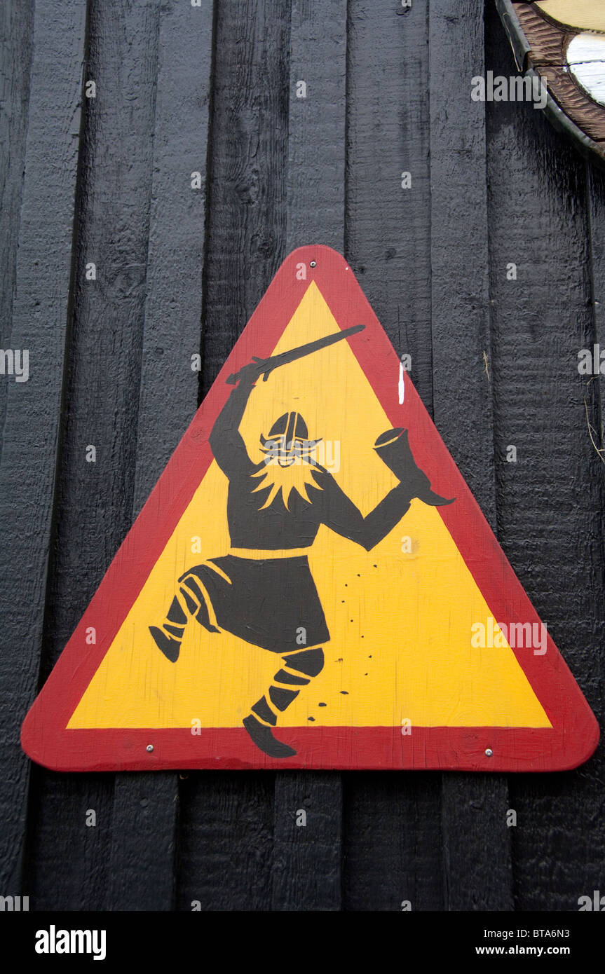 Iceland, Reykjanes, Hafnarfjordur, Viking Village. Yield to Vikings ...