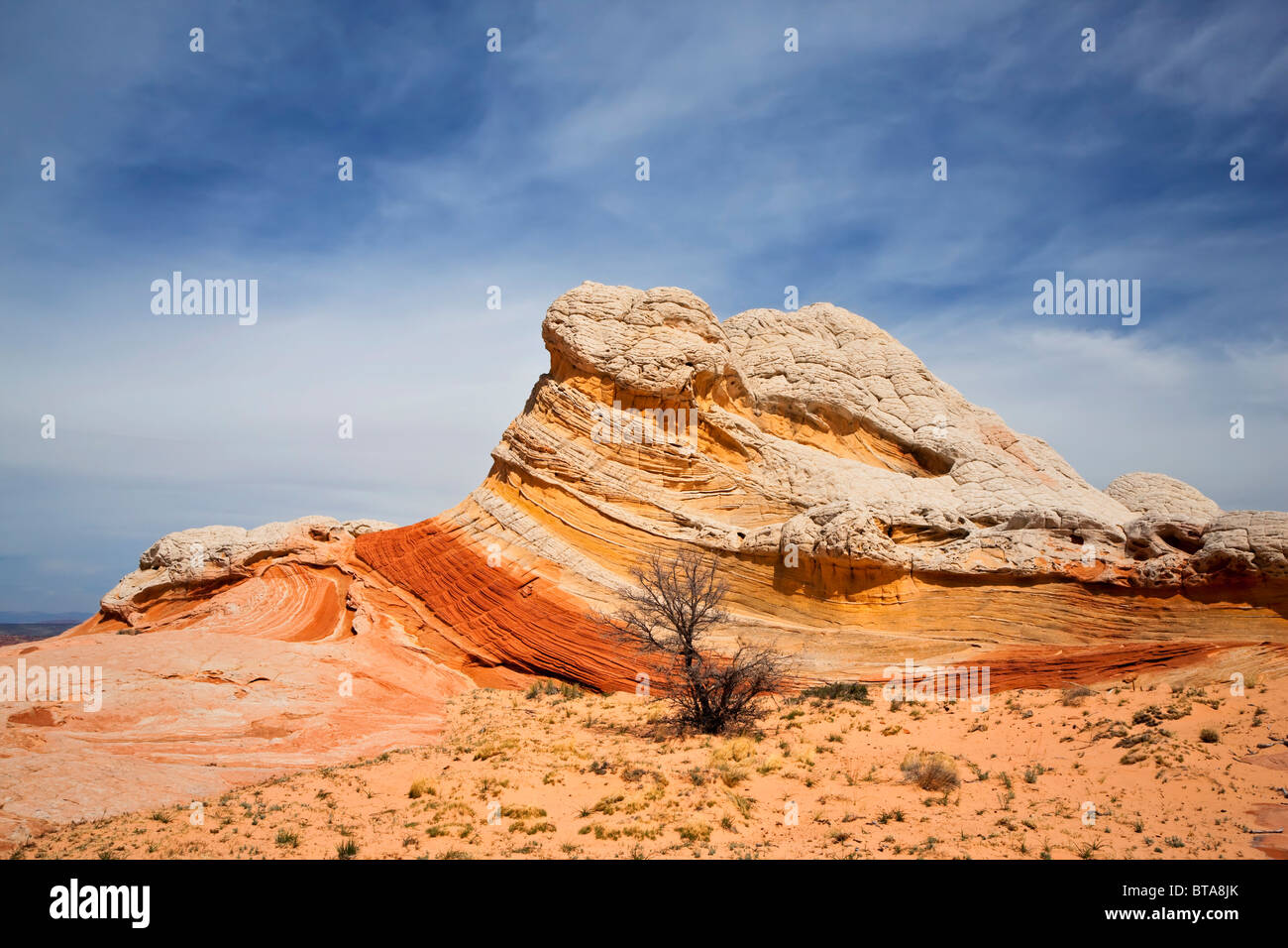 Colorful rock formation, White Pocket, Paria Plateau, Vermilion Cliffs ...