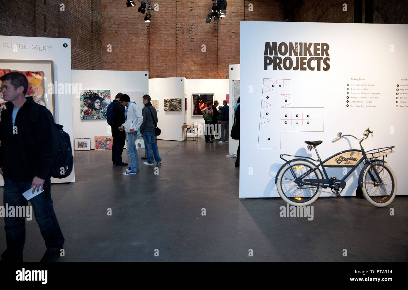 Moniker International Art Fair, Shoreditch, London Stock Photo - Alamy